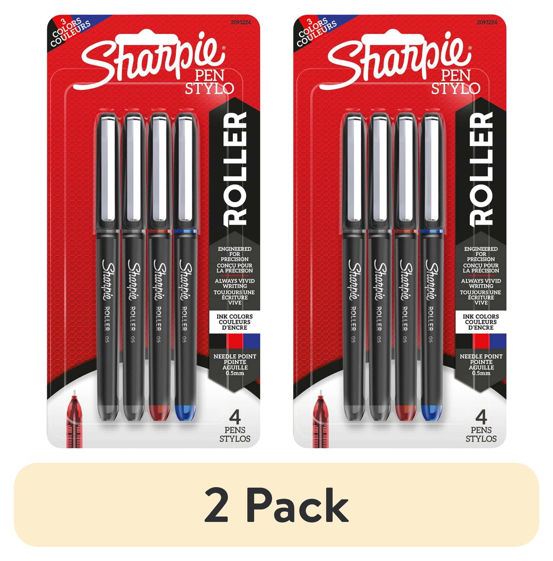(2 pack) Sharpie Rollerball Pens, Carded Packaging, .5mm, 4/Pkg ...