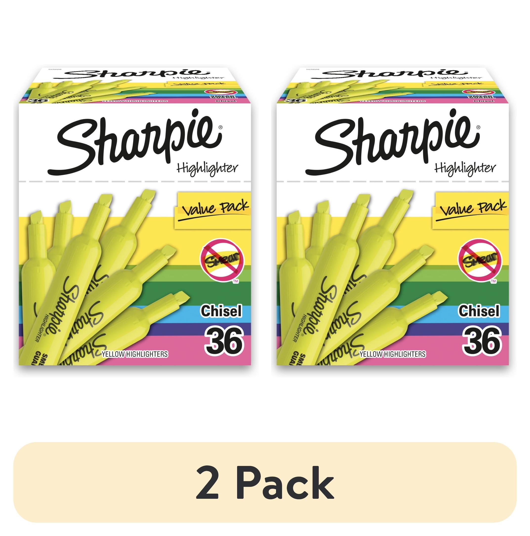 (2 pack) Sharpie Tank Style Highlighters, Chisel Tip, Fluorescent ...