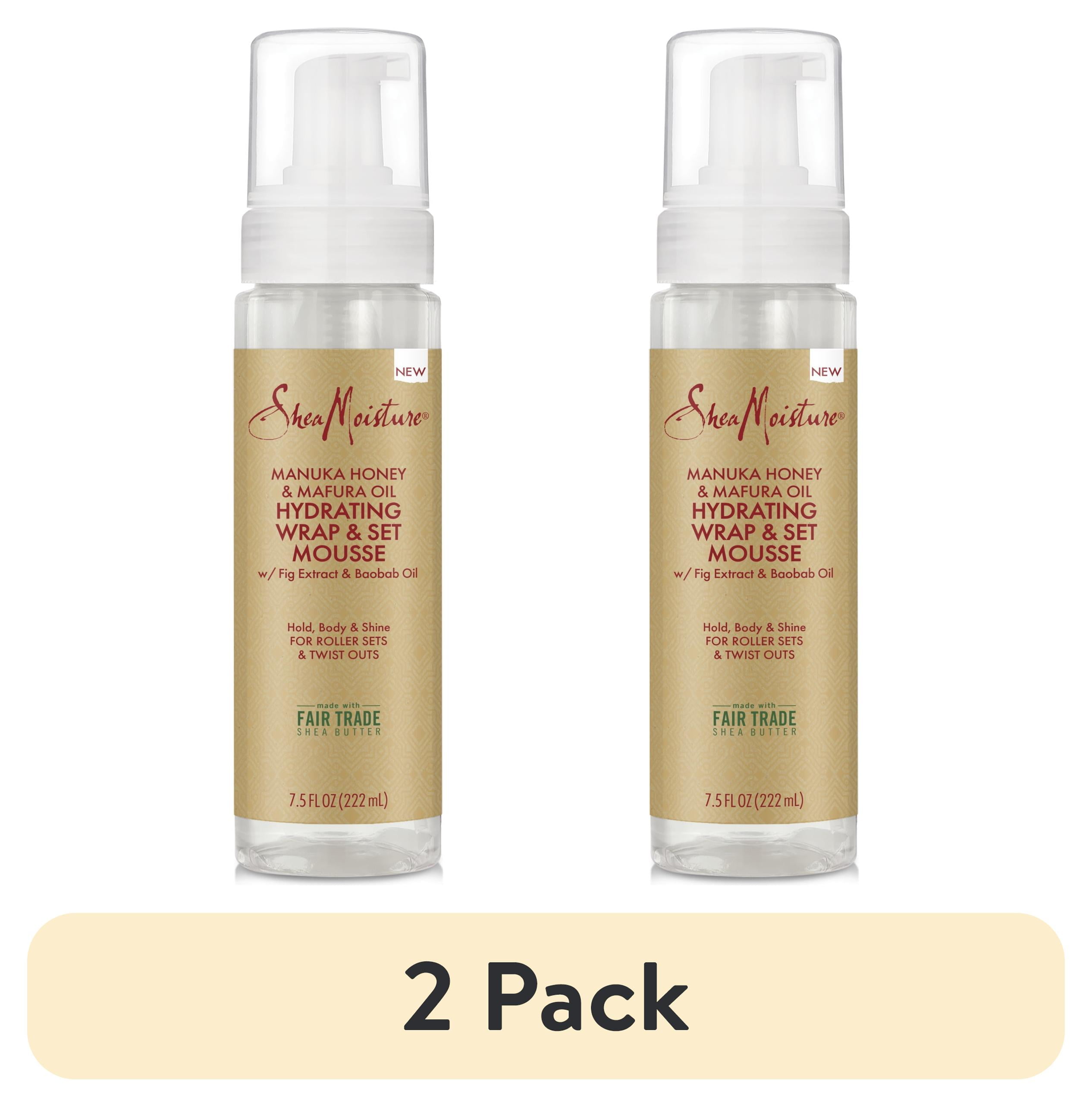(2 pack) SheaMoisture Hydrating Wrap & Set Mousse for Hold & Shine ...