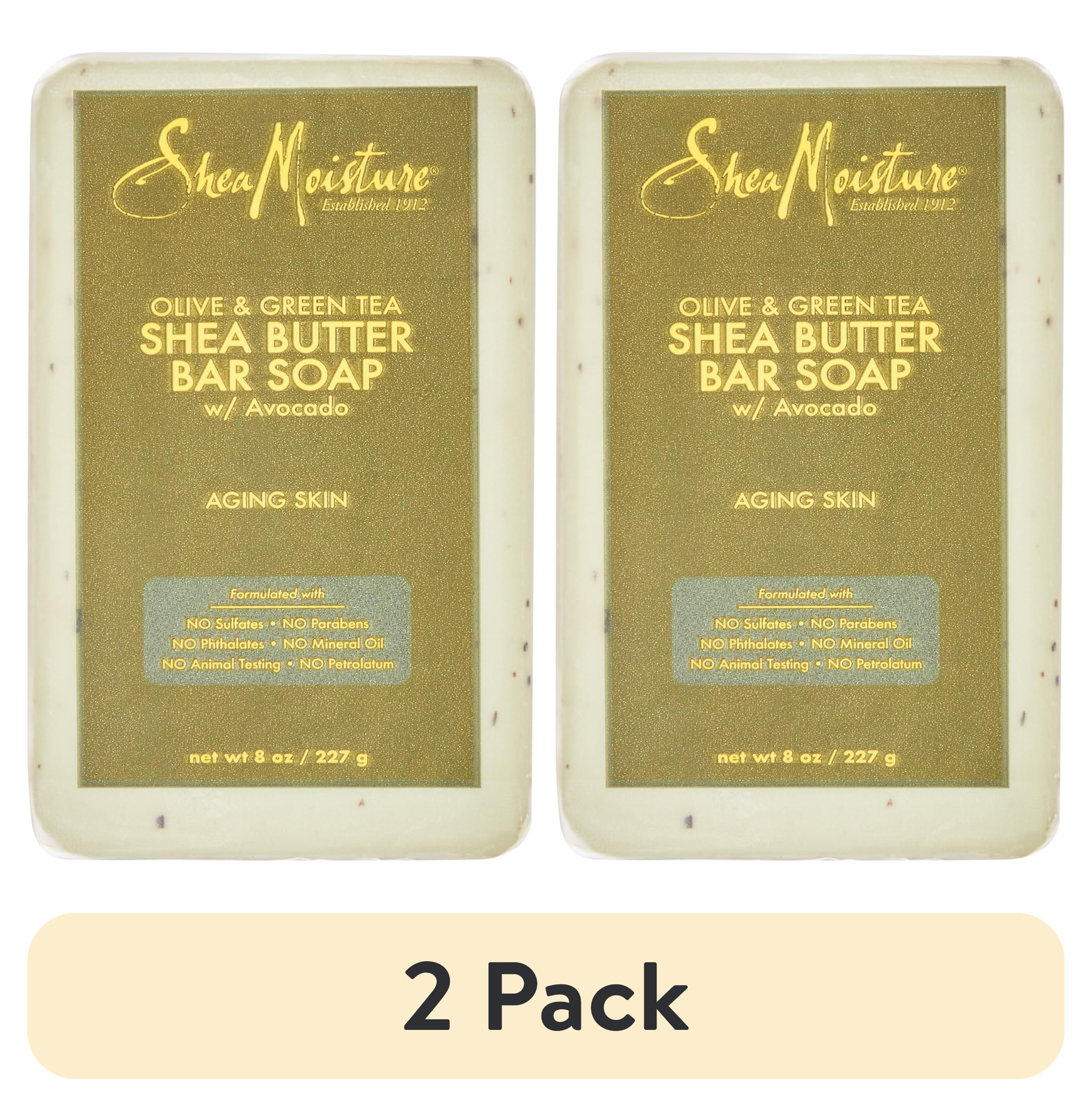 (2 pack) SheaMoisture Shea Butter Bar Soap Olive Oil & Green Tea ...