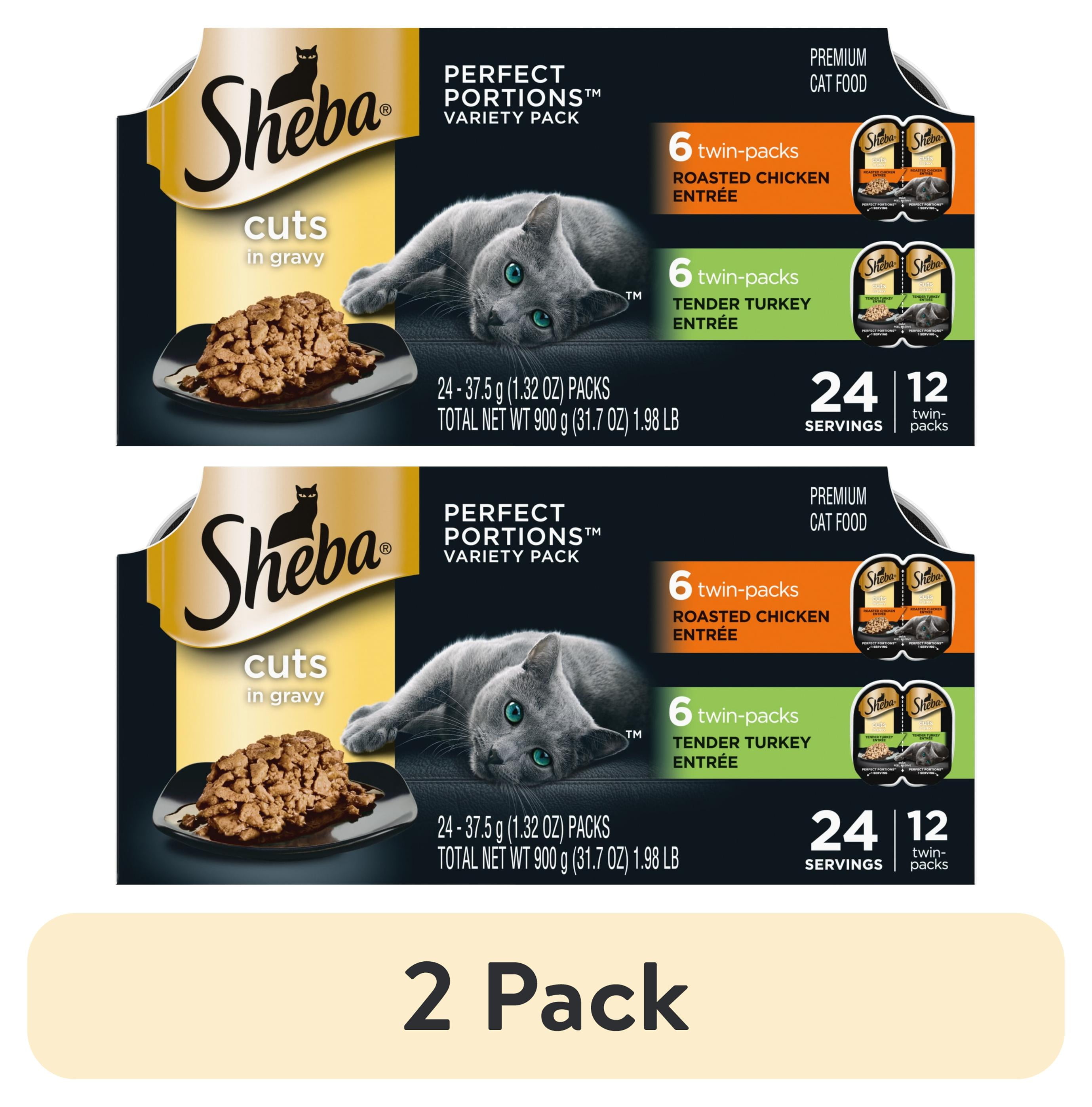 (2 pack) Sheba Perfect Portions Cuts In Gravy Variety Pack Wet Cat Food ...