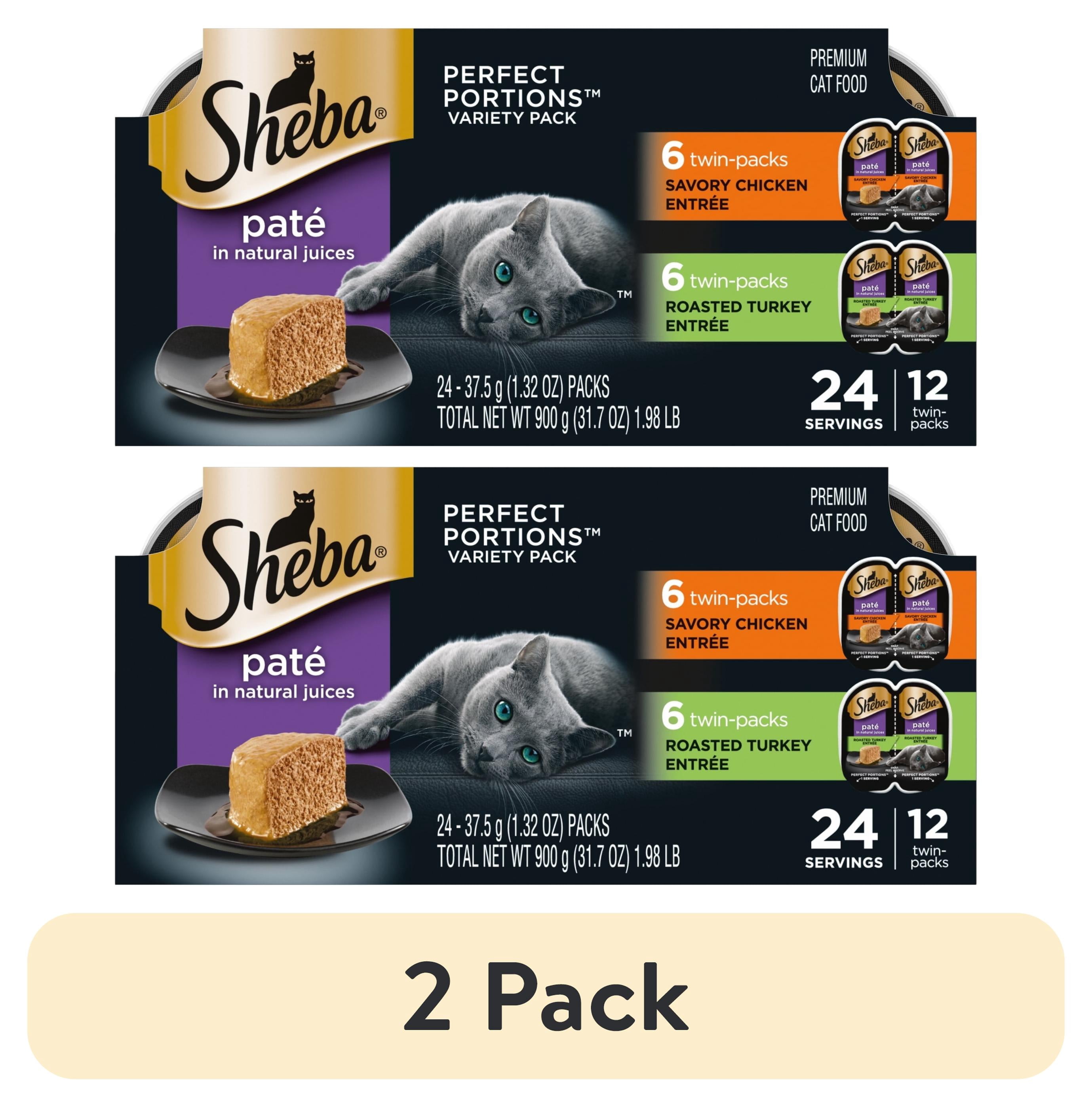 (2 pack) Sheba Wet Cat Food Pate Variety Pack, Savory Chicken And ...