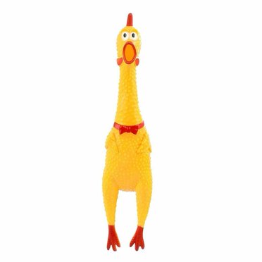 A giant screaming chicken - the HUG ME squeaky chicken toy (Black ...
