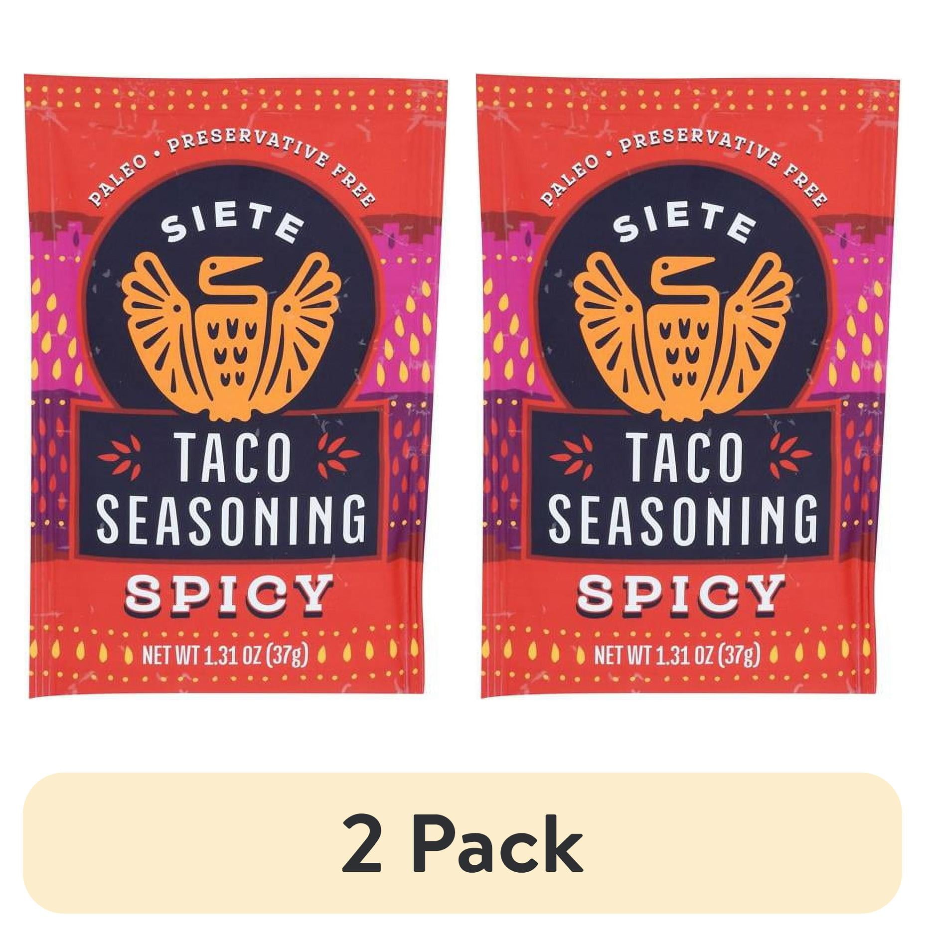(2 pack) Siete Family Foods, Spicy Taco Seasoning Spice Mix, 1.31 oz ...