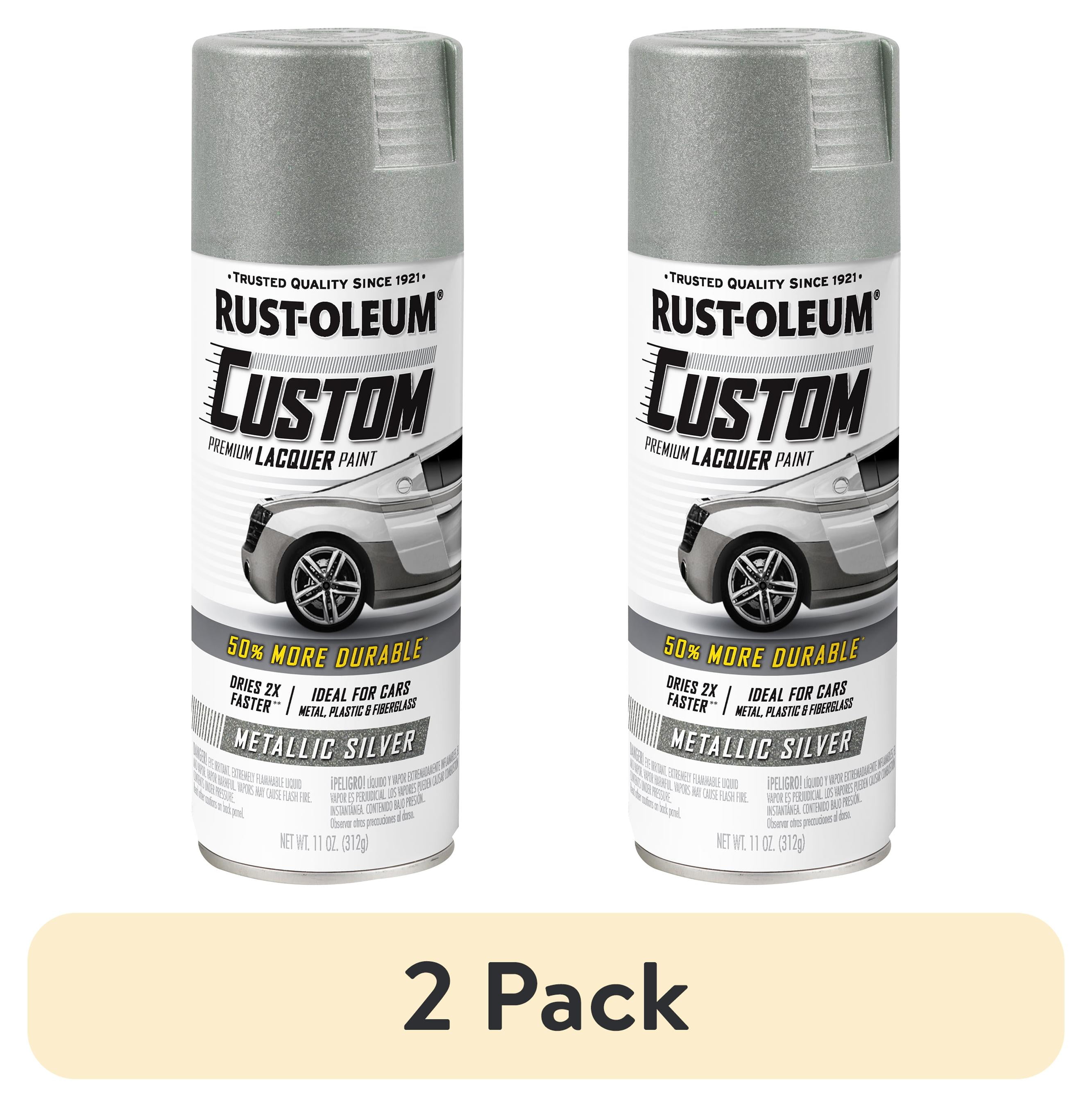 (2 pack) Silver, Rust-Oleum Custom Automotive Matte Spray Paint-323351 ...