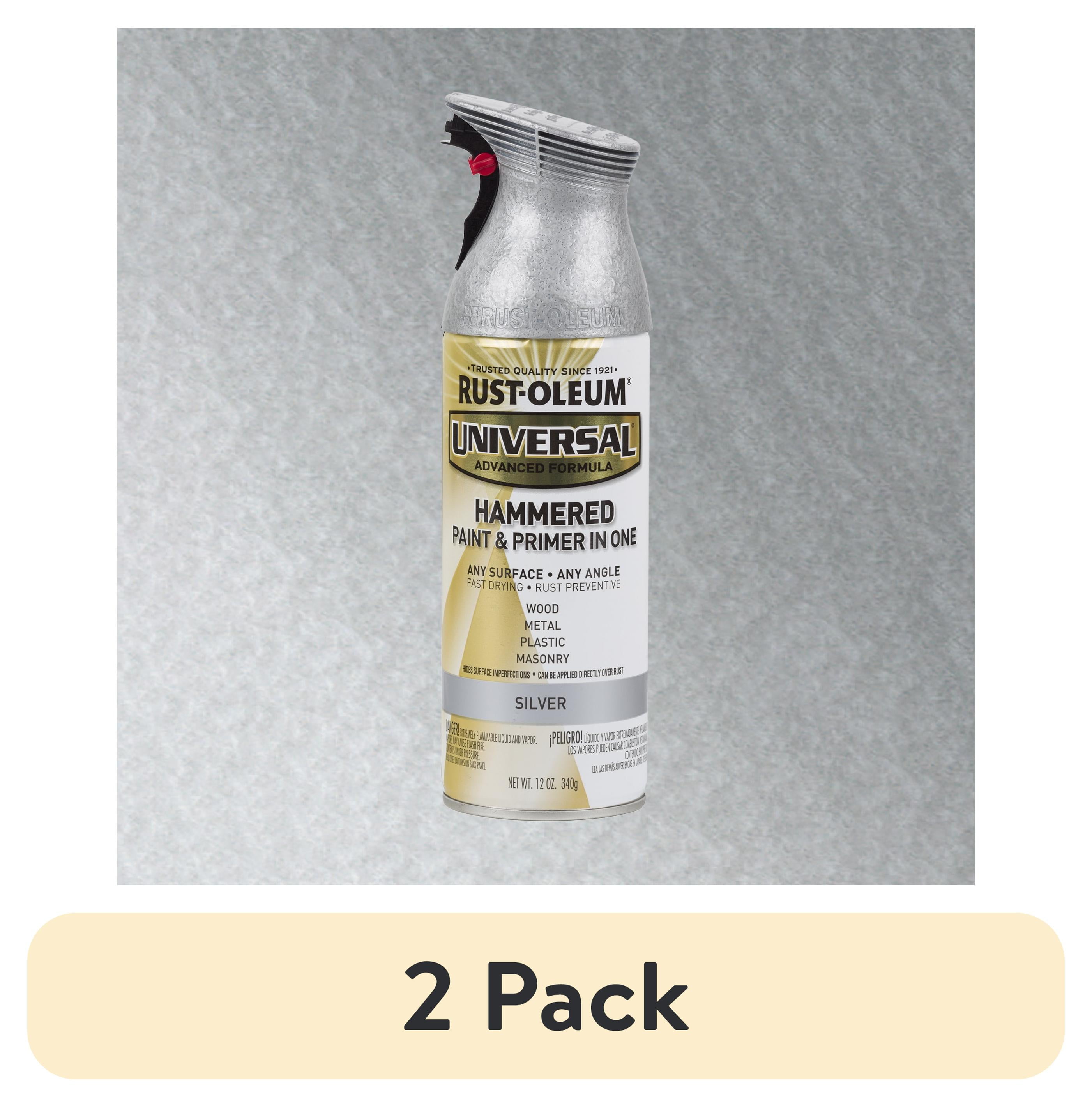 (2 pack) Silver, Rust-Oleum Universal Hammered Paint & Primer Spray ...