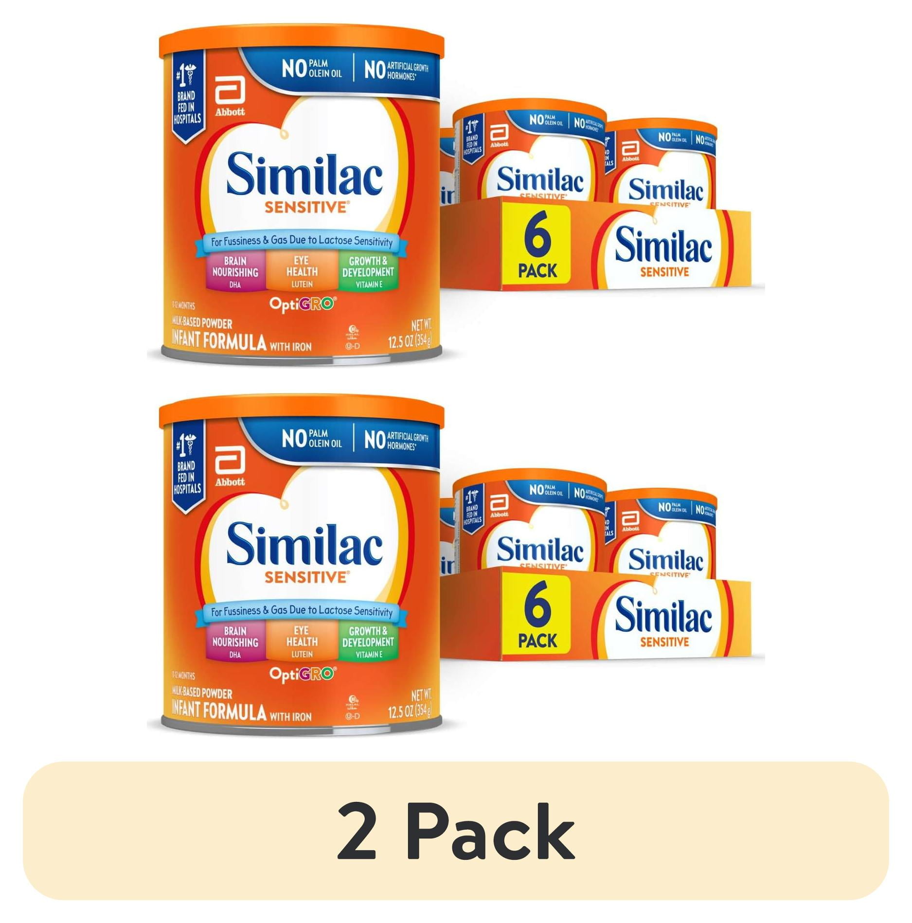 (2 pack) Similac Sensitive Powder Baby Formula, 12.5-oz Can, Pack of 6 ...