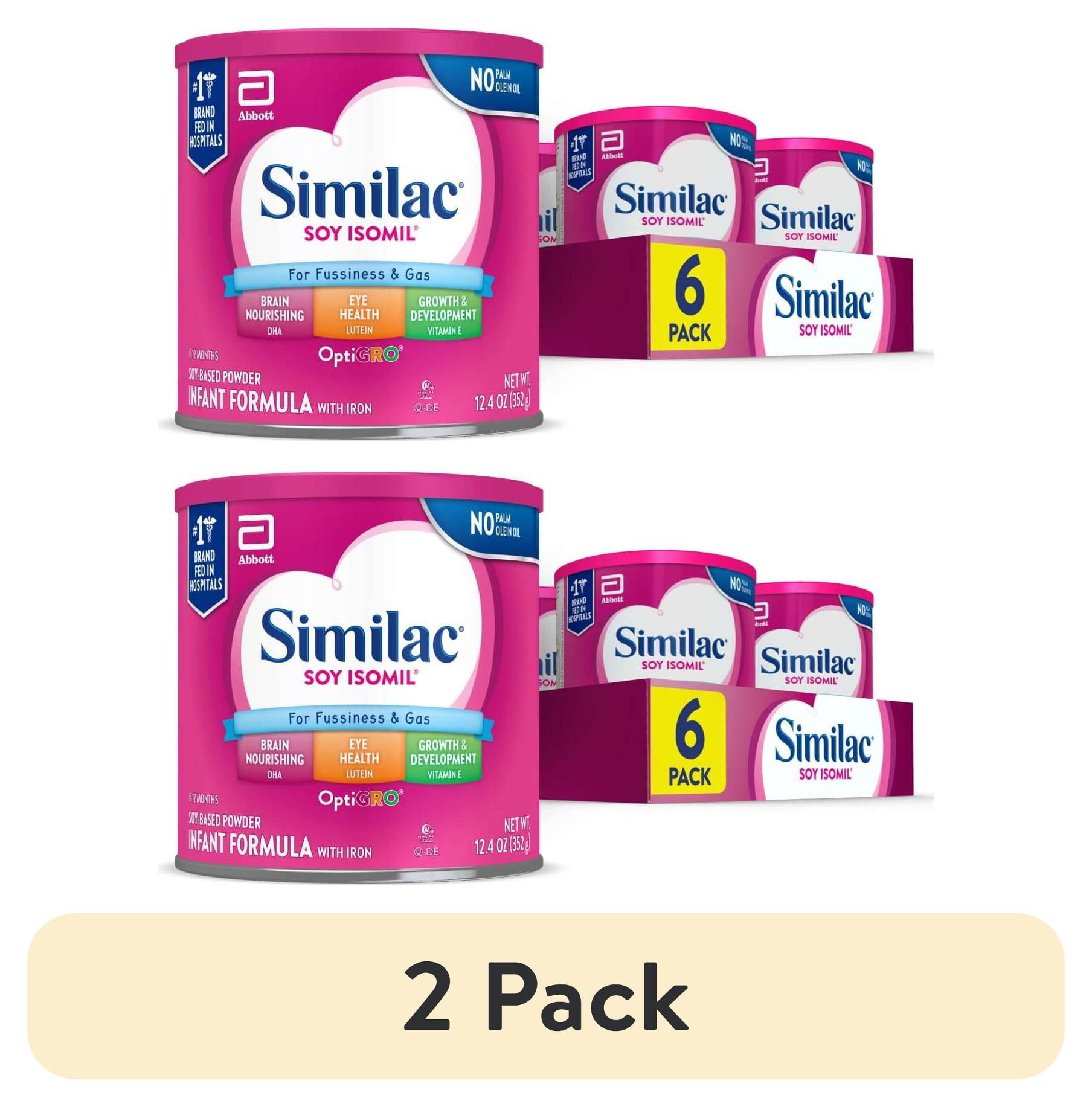 (2 pack) Similac Soy Isomil Powder Baby Formula, 12.4-oz Can, Pack of 6 ...