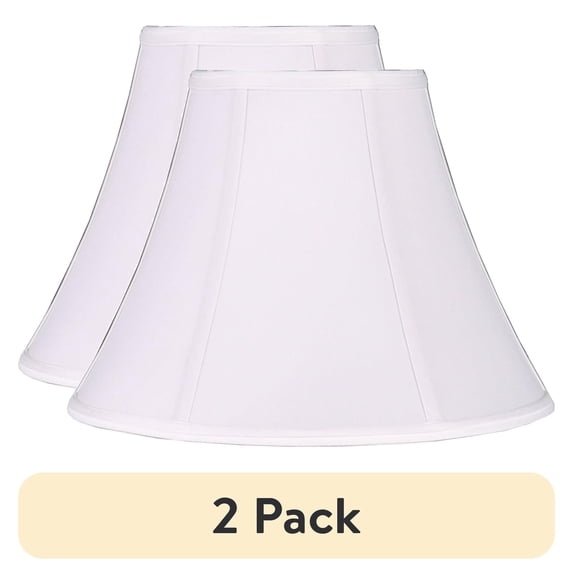 (2 pack) Simplee Adesso White Fabric Bell Softback Lamp Shade, 7"Dx15 ...