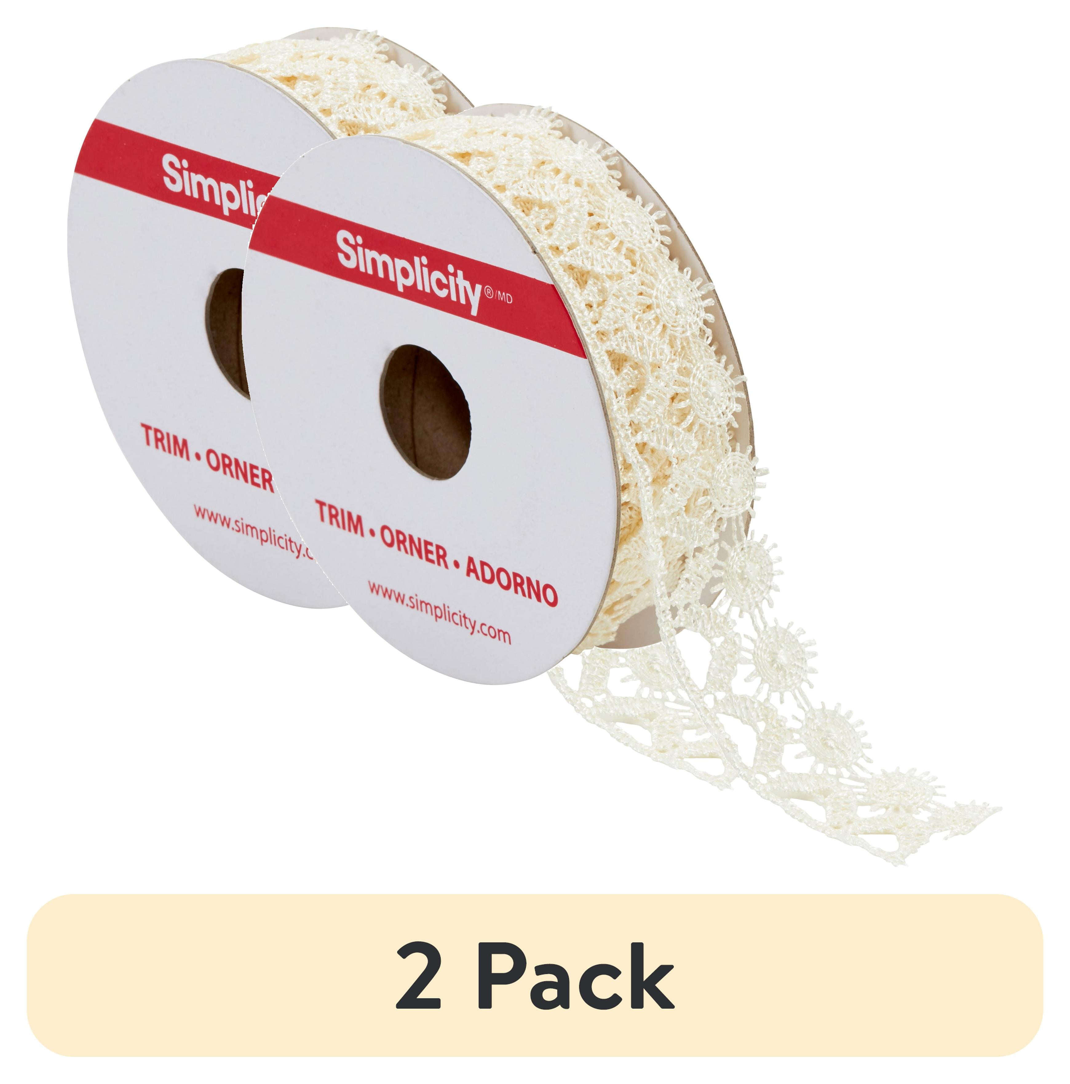 (2 pack) Simplicity Trim, Cream 1 inch X 3 Yards Burst Garland Trim ...