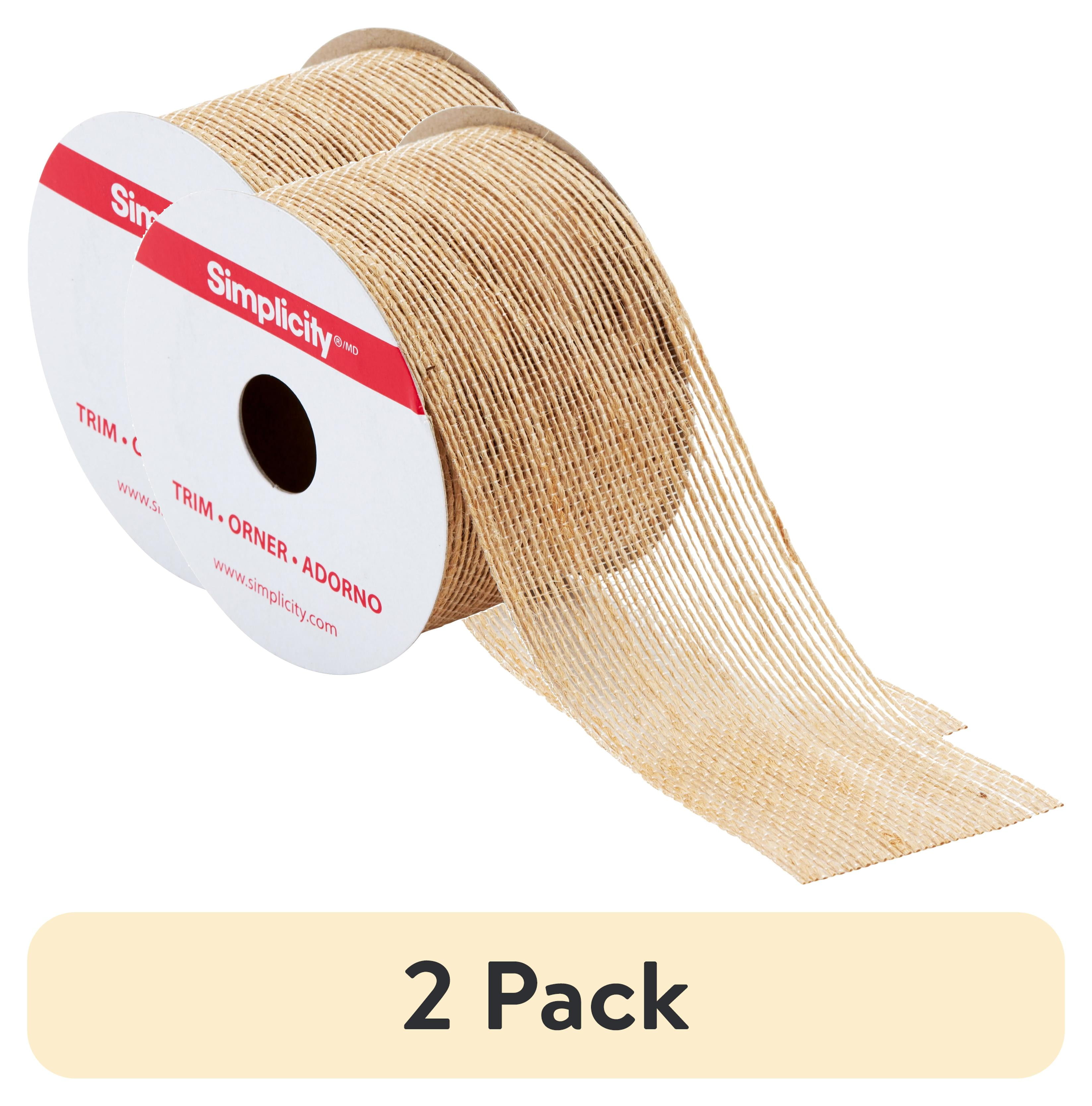 (2 pack) Simplicity Trim, Natural 2 inch X 3 Yards Jute Natural Stripe ...