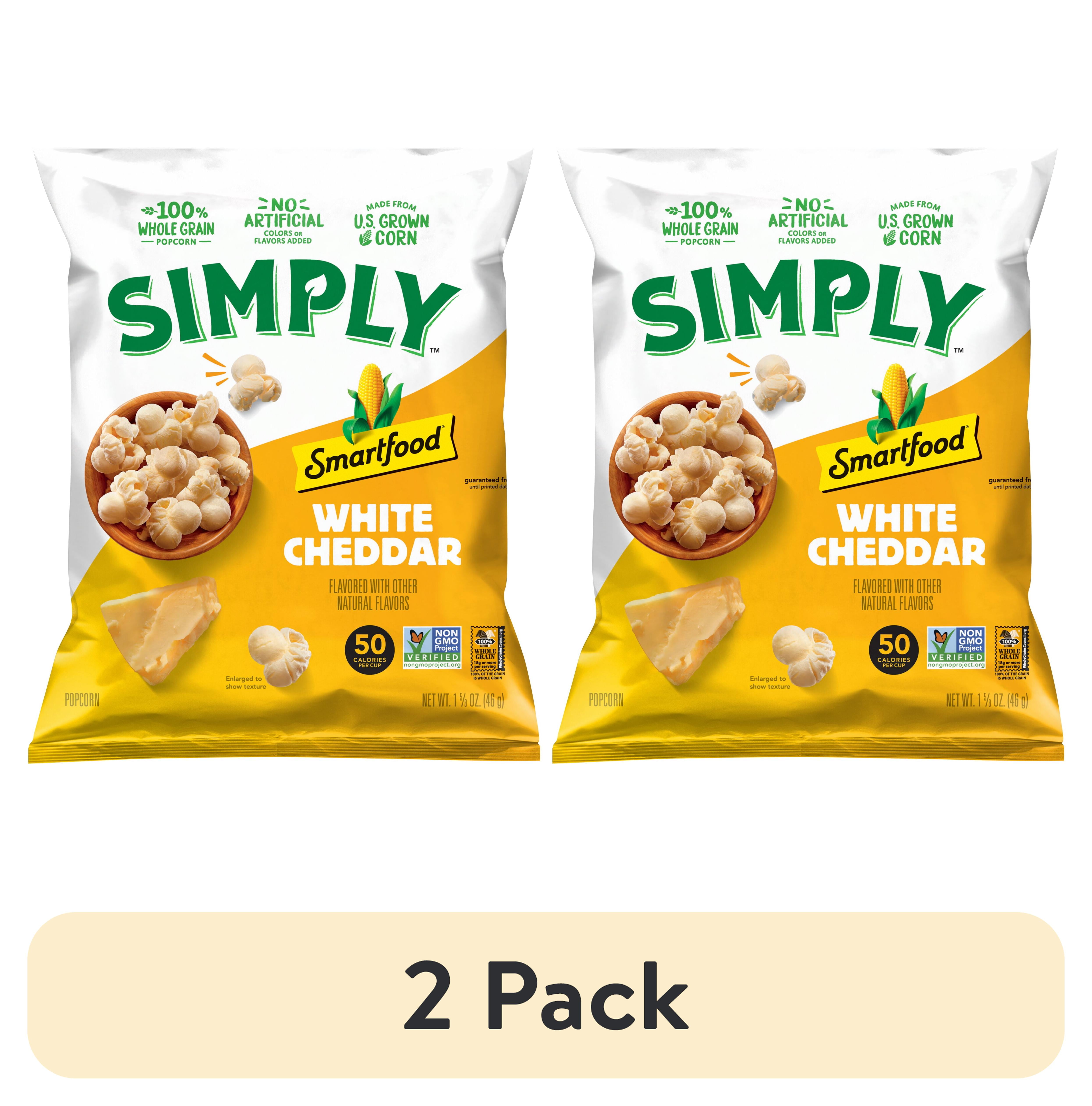 (2 pack) Simply Smartfood White Cheddar Flavor Popcorn Snack Chips, 1 ...