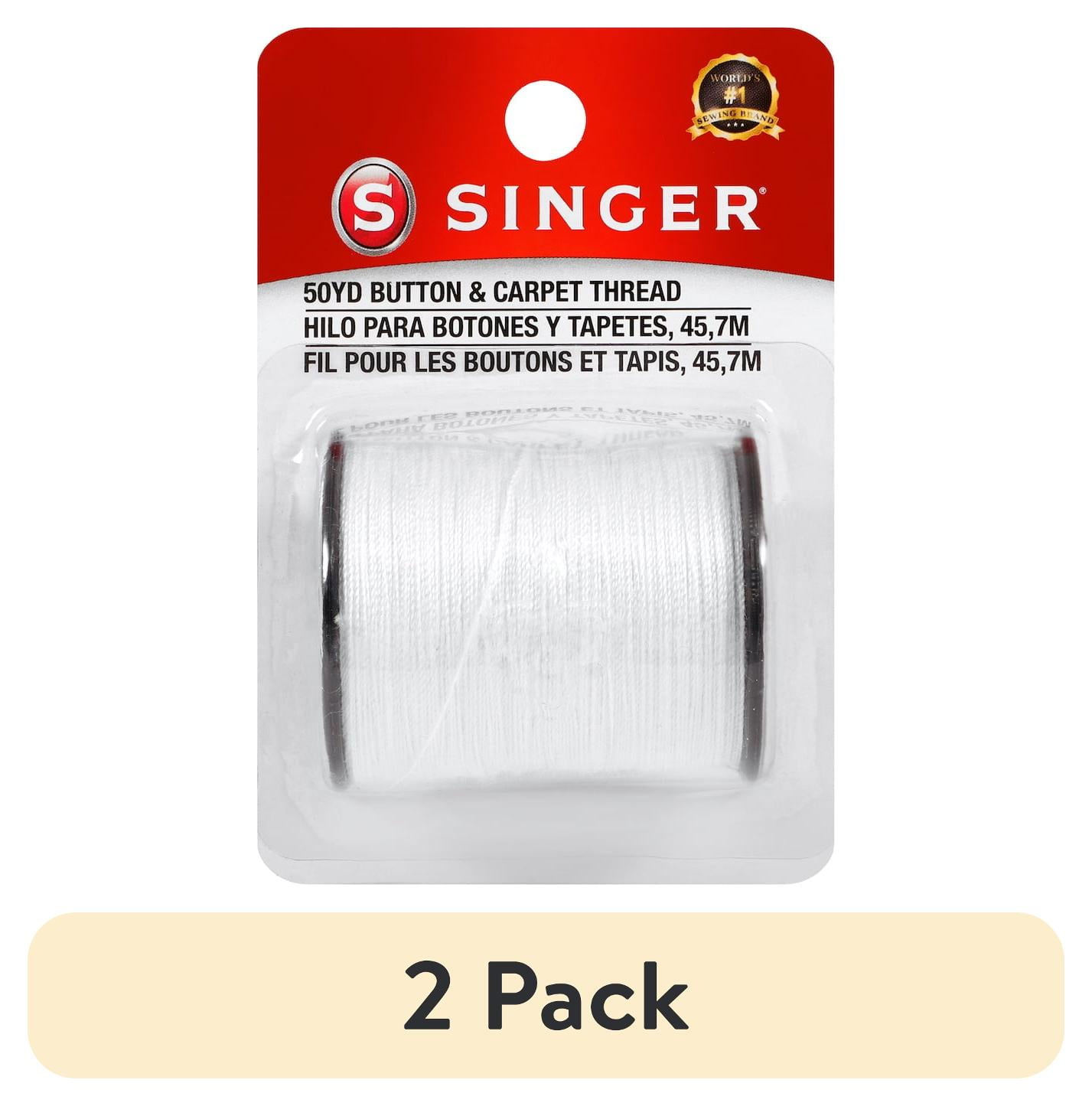(2 pack) Singer Button & Carpet Thread 50yd-White - Walmart.com
