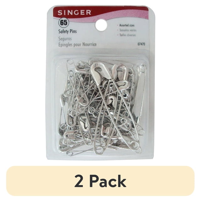 (2 pack) Singer Safety Pins-Sizes 1 To 3 65/Pkg - Walmart Business Supplies