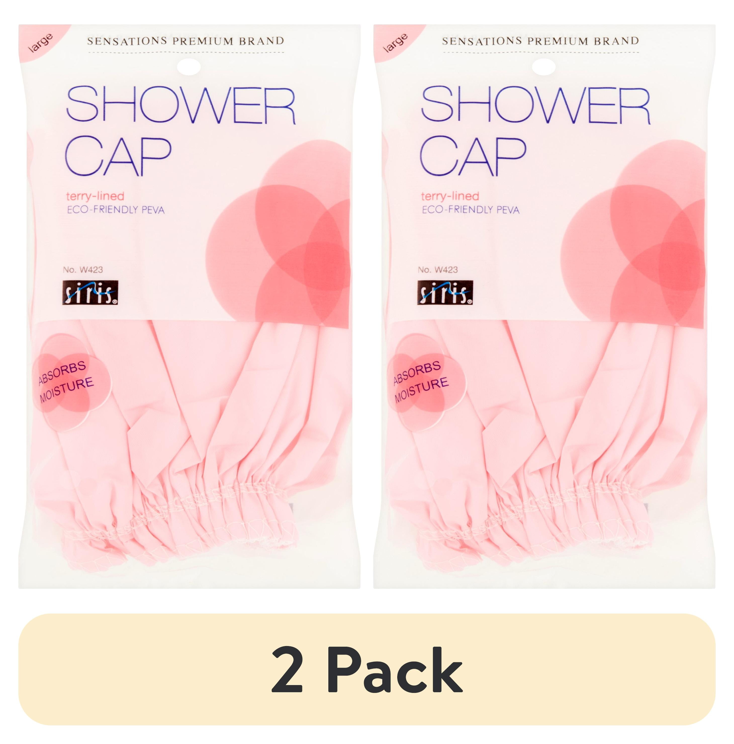 (2 pack) Siris Sensations Premium Brand Large Terry-Lined Shower Cap ...