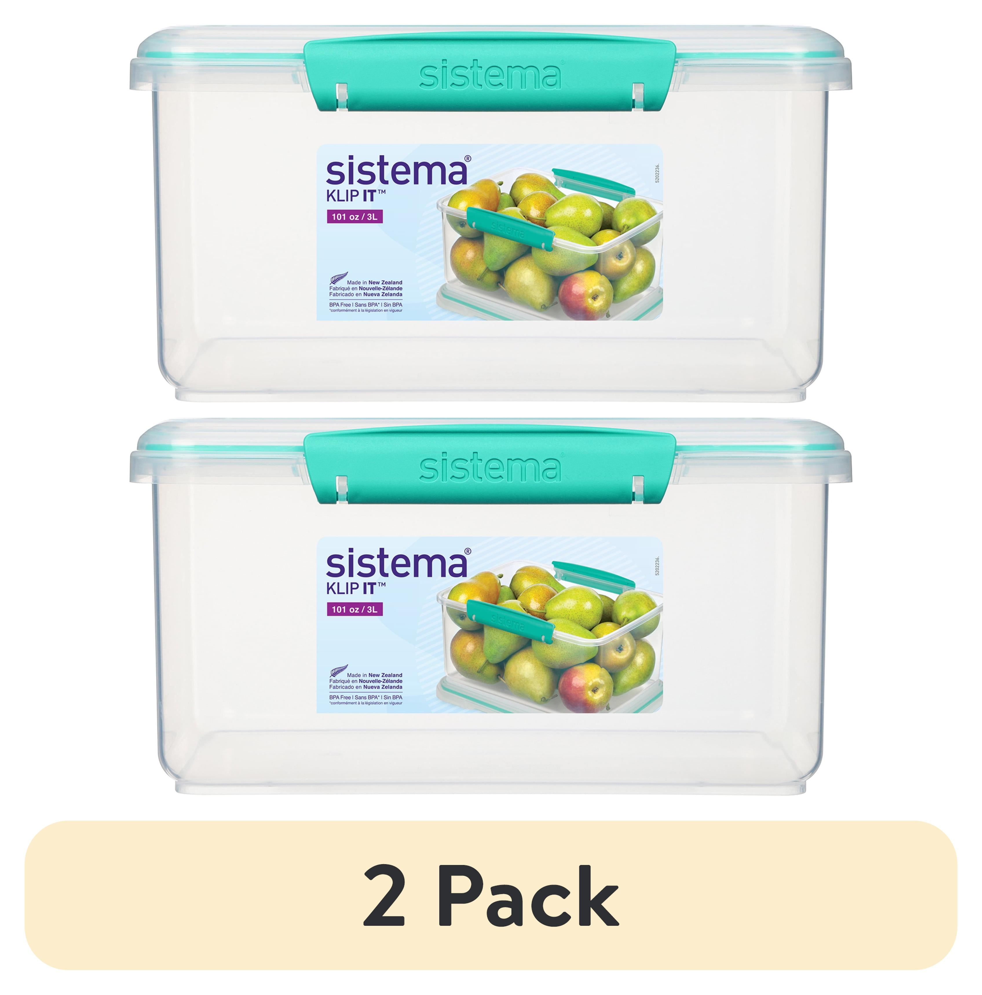 (2 pack) Sistema Klip It Collection Rectangle Food Storage Container ...
