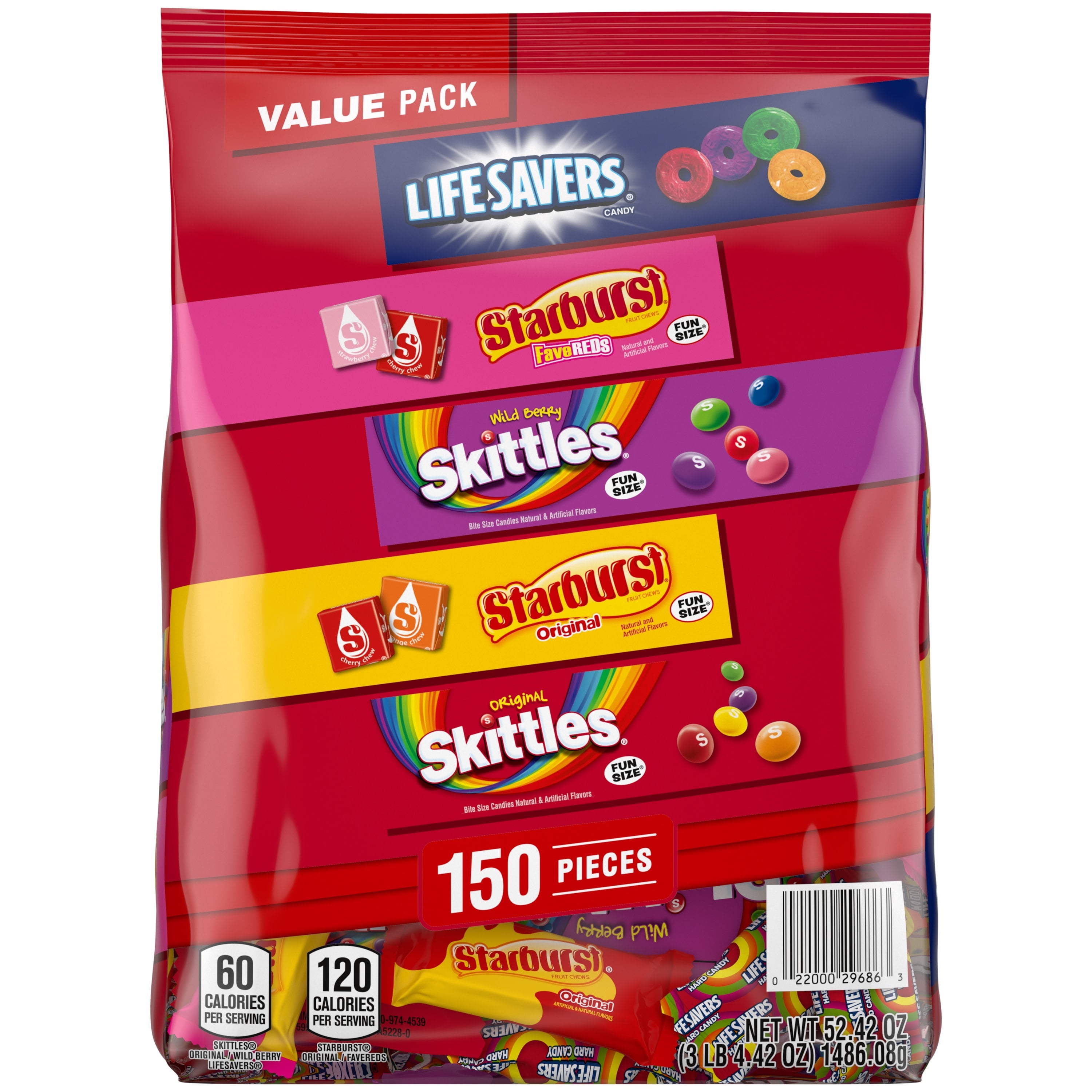 (2 pack)Skittles, Starburst & Life Savers Fruity Candy Variety Pack ...