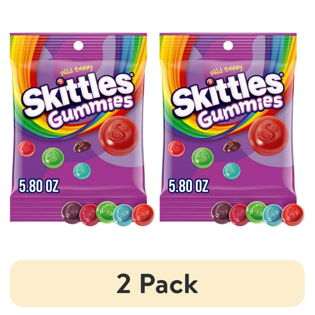 (2 pack) Skittles Gummies Wild Berry Spring Break Gummy Candy - 5.8 oz ...
