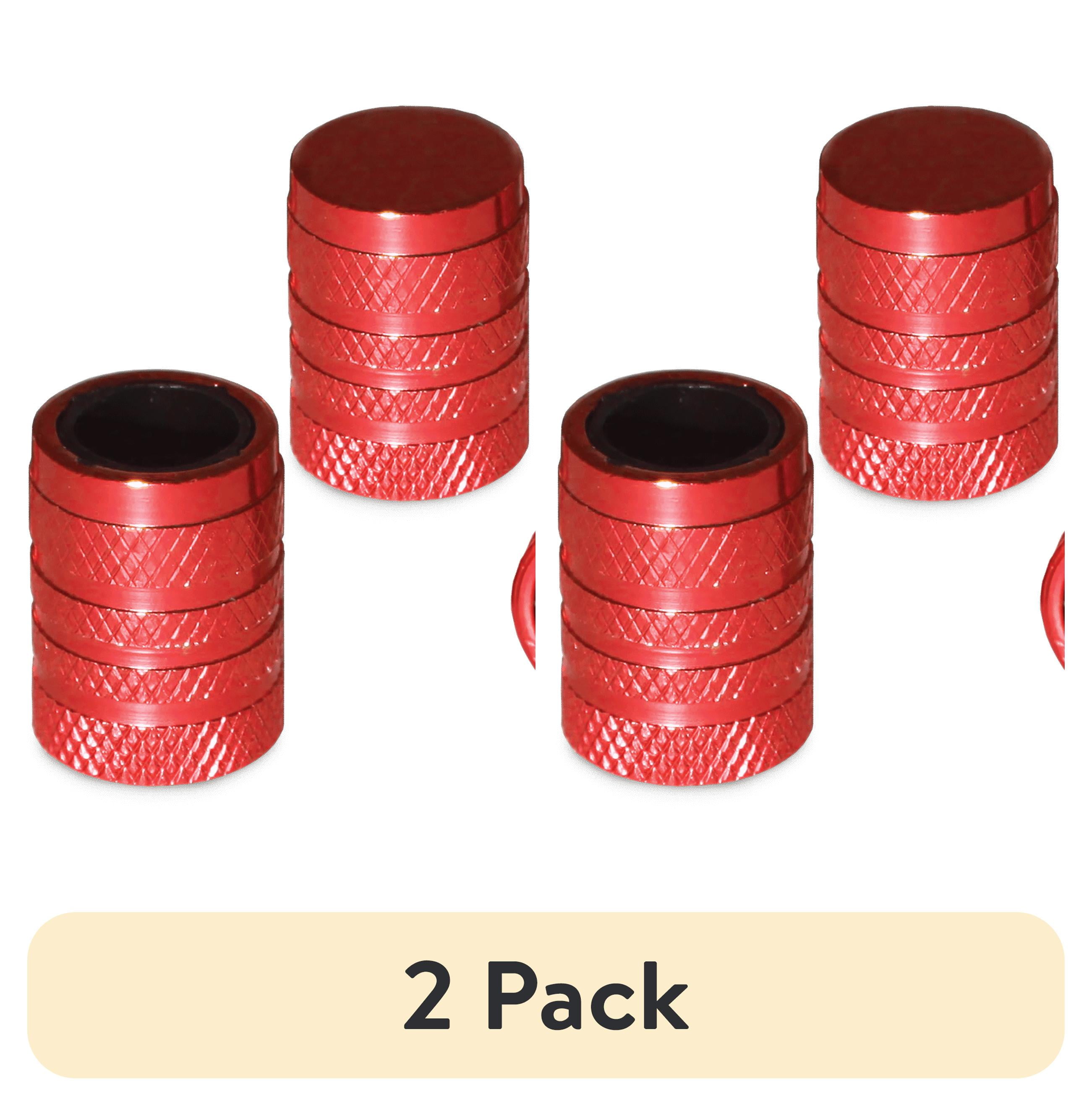 (2 pack) Slime Barrel Tire Valve Caps Ruby Red, Anodized Aluminum ...
