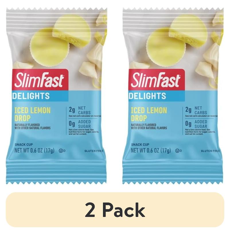 (2 pack) Slimfast Delights Iced Lemon Drop Snack Cup 10ct - Walmart.com