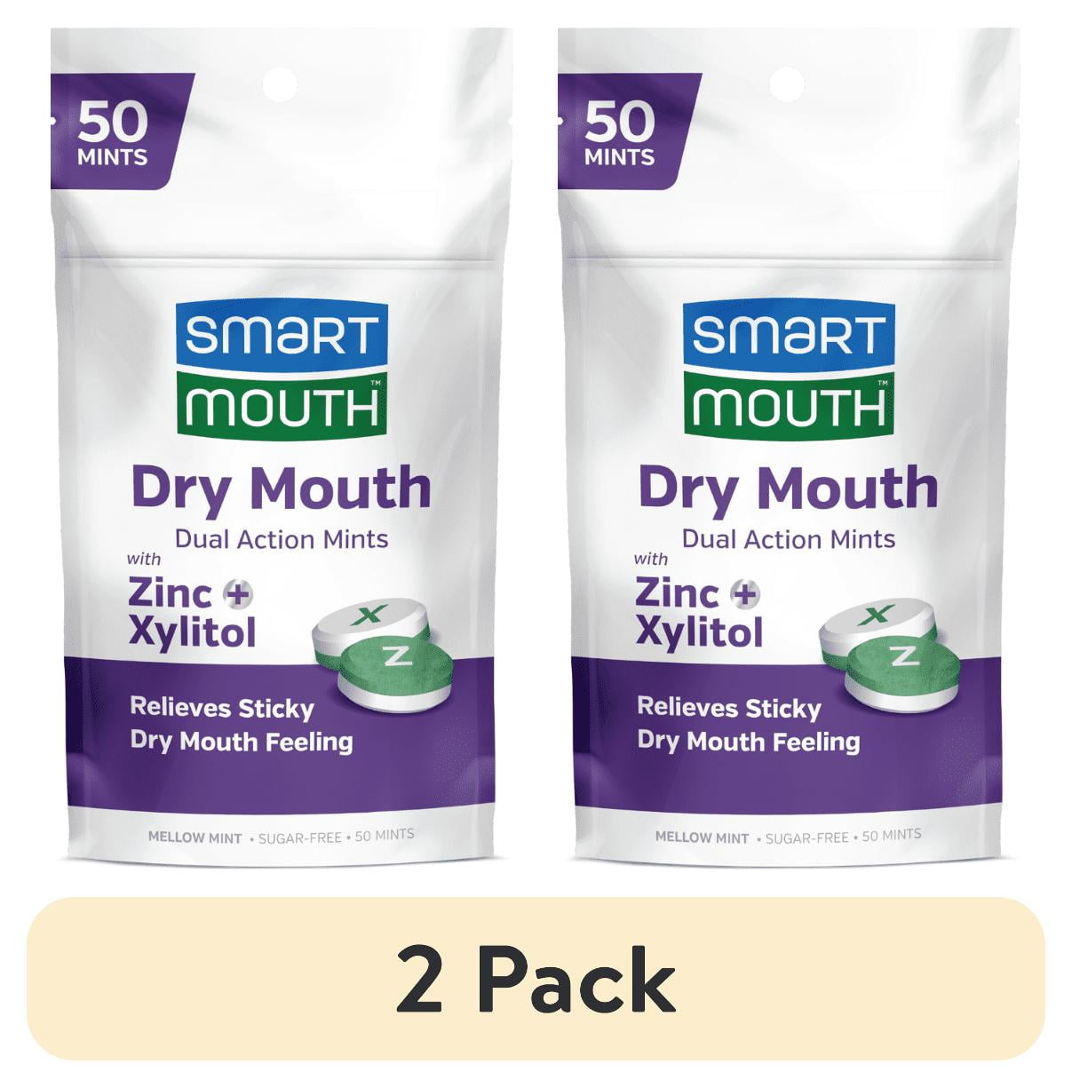 (2 pack) Smart Mouth Dry Mouth Dual Action Mints with Zinc + Xylitol ...