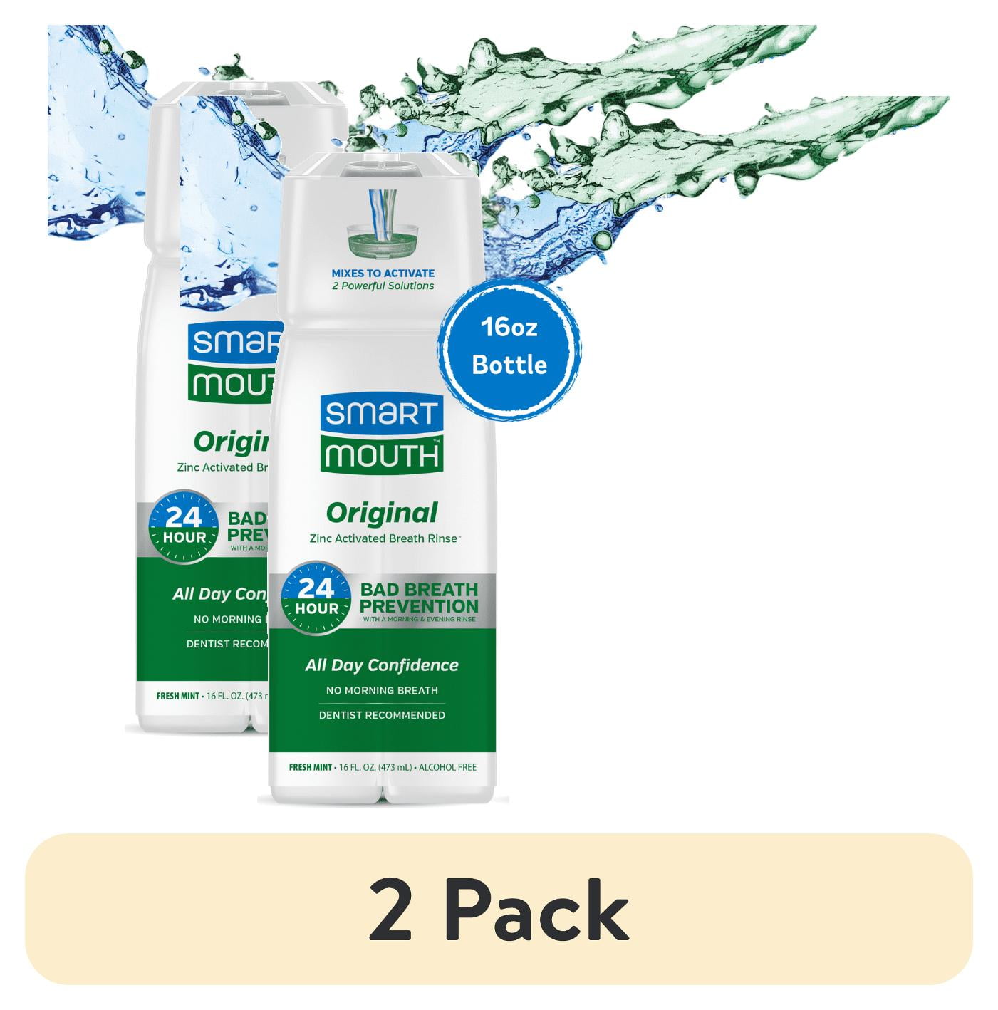 (2 pack) SmartMouth Original Activated Breath Rinse 16 oz, Adult ...