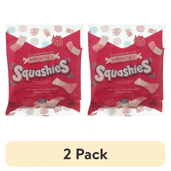(2 pack) Smarties Squashies, 5 Ounce Bag, Allergen Free Gummy Candy ...