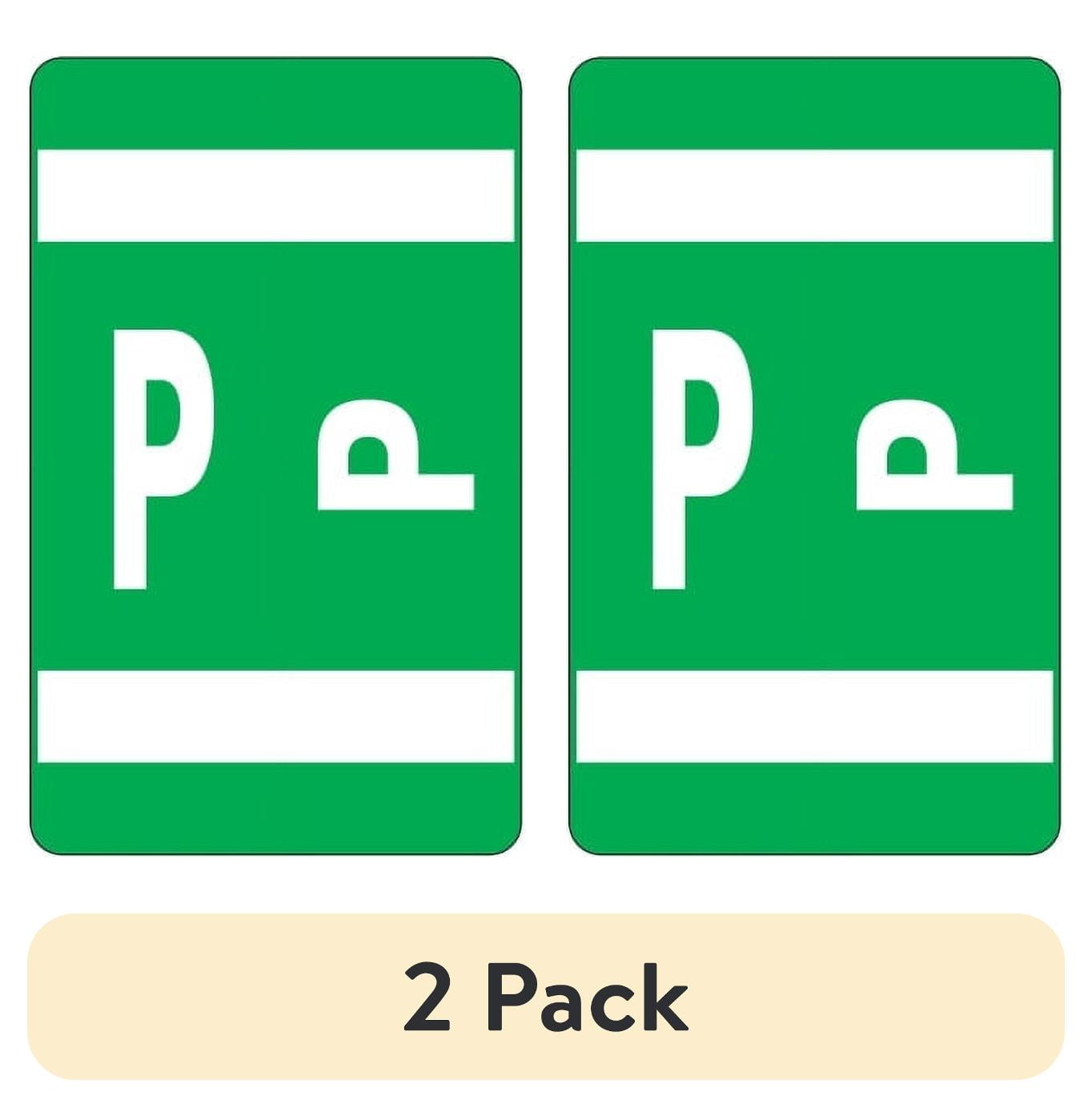 (2 pack) Smead 67186 Alpha-Z Color-Coded Second Letter Labels, Letter P ...