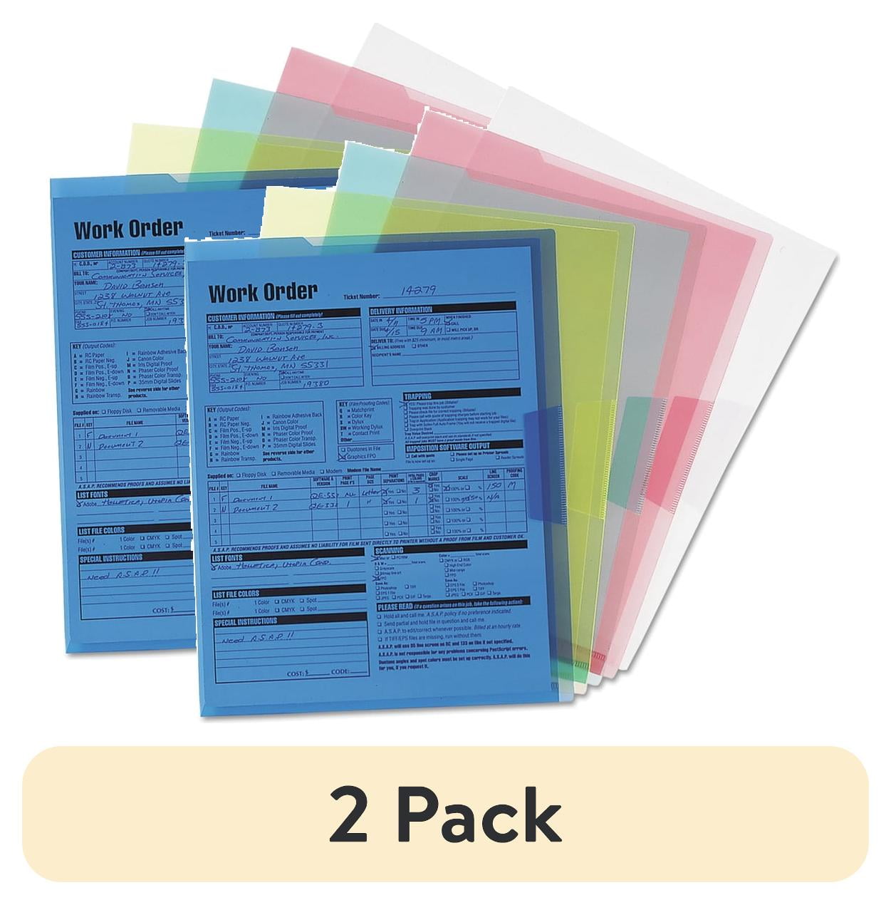 (2 pack) Smead Poly Translucent Project Jackets Asst 5/PK Letter ...