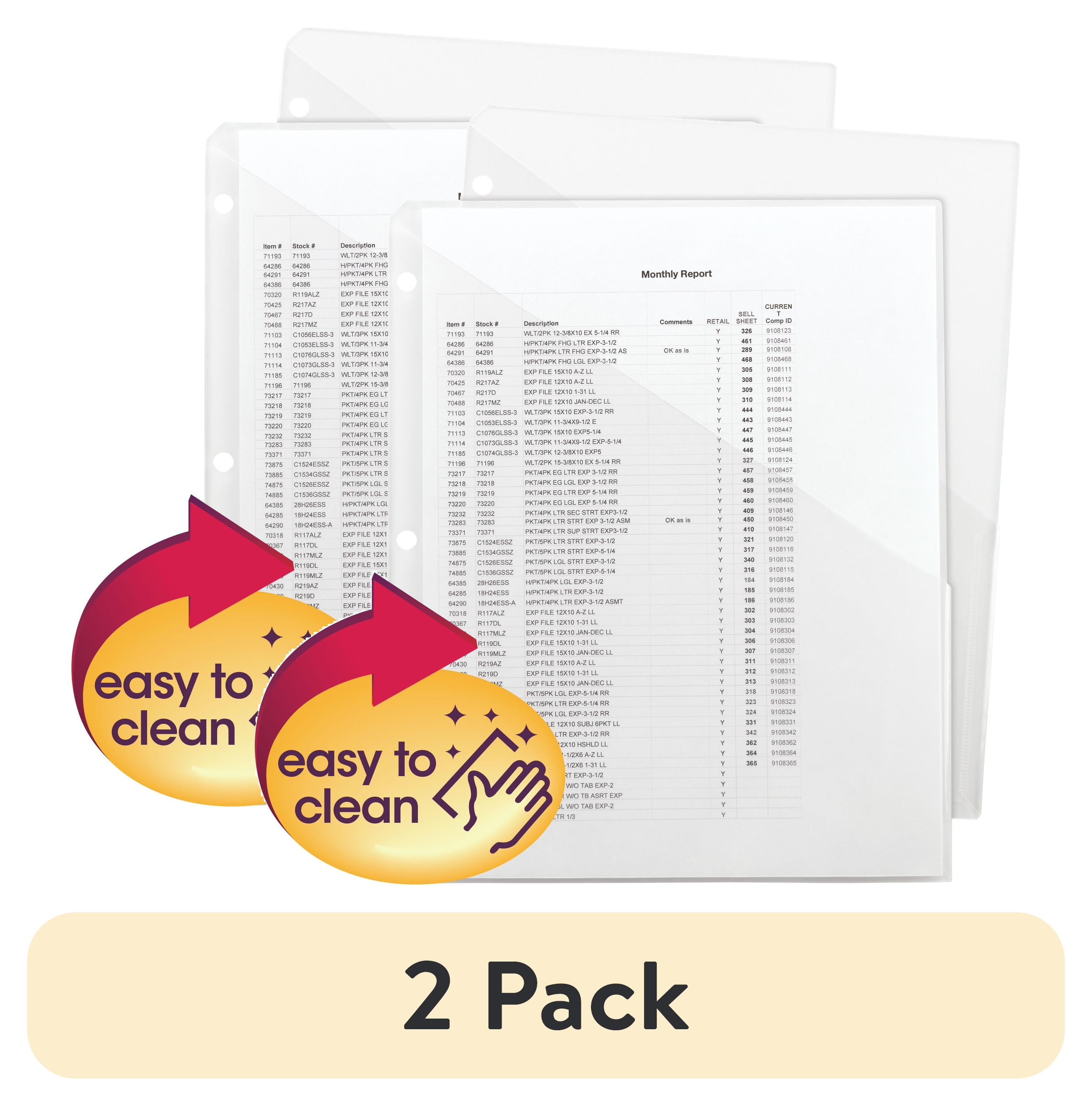 (2 pack) Smead Poly Translucent Slash Jackets Clear 5/PK Letter (89506 ...