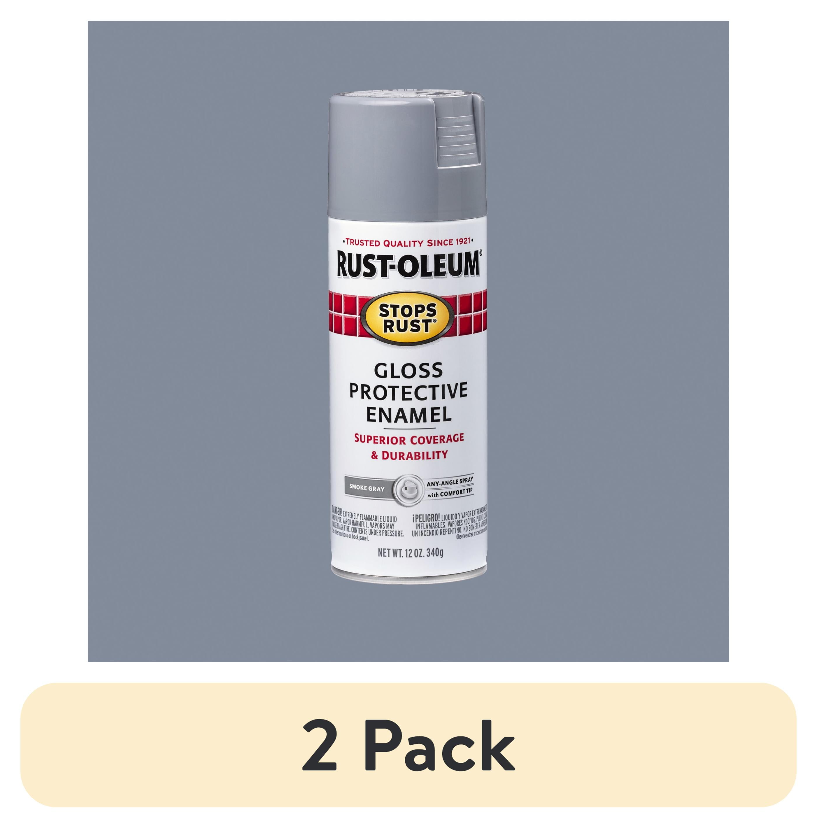 (2 pack) Smoke Gray, Rust-Oleum Stops Rust Protective Enamel Gloss ...
