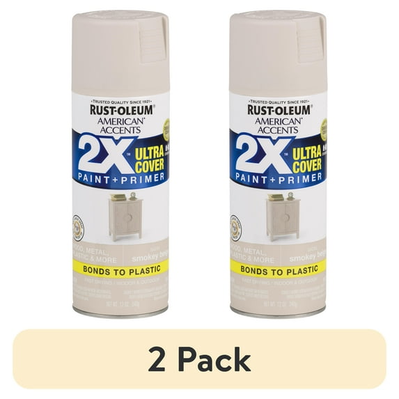 (2 pack) Smoky Beige, Rust-Oleum American Accents 2X Ultra Cover Satin ...