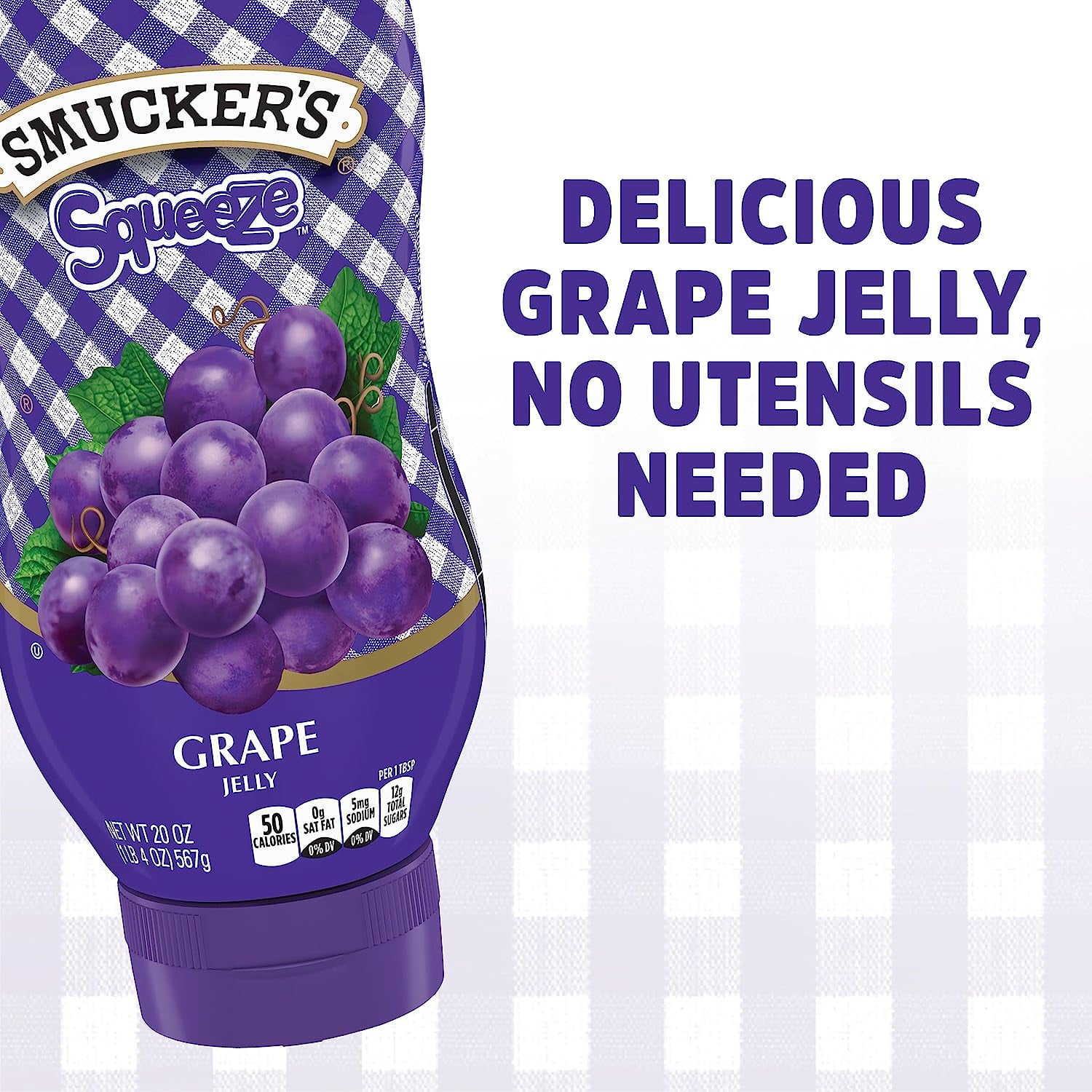 2 pack Smucker's Grape Squeezable Fruit Spread, 20 Ounces (Pack of 1 ...