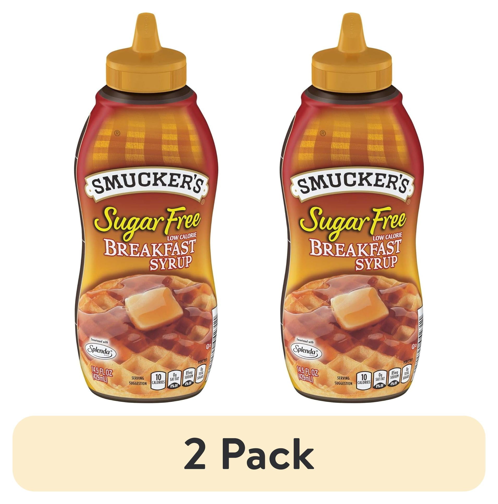 (2 pack) Smucker's Sugar Free and Low Calorie Breakfast Syrup, 14.5 fl ...