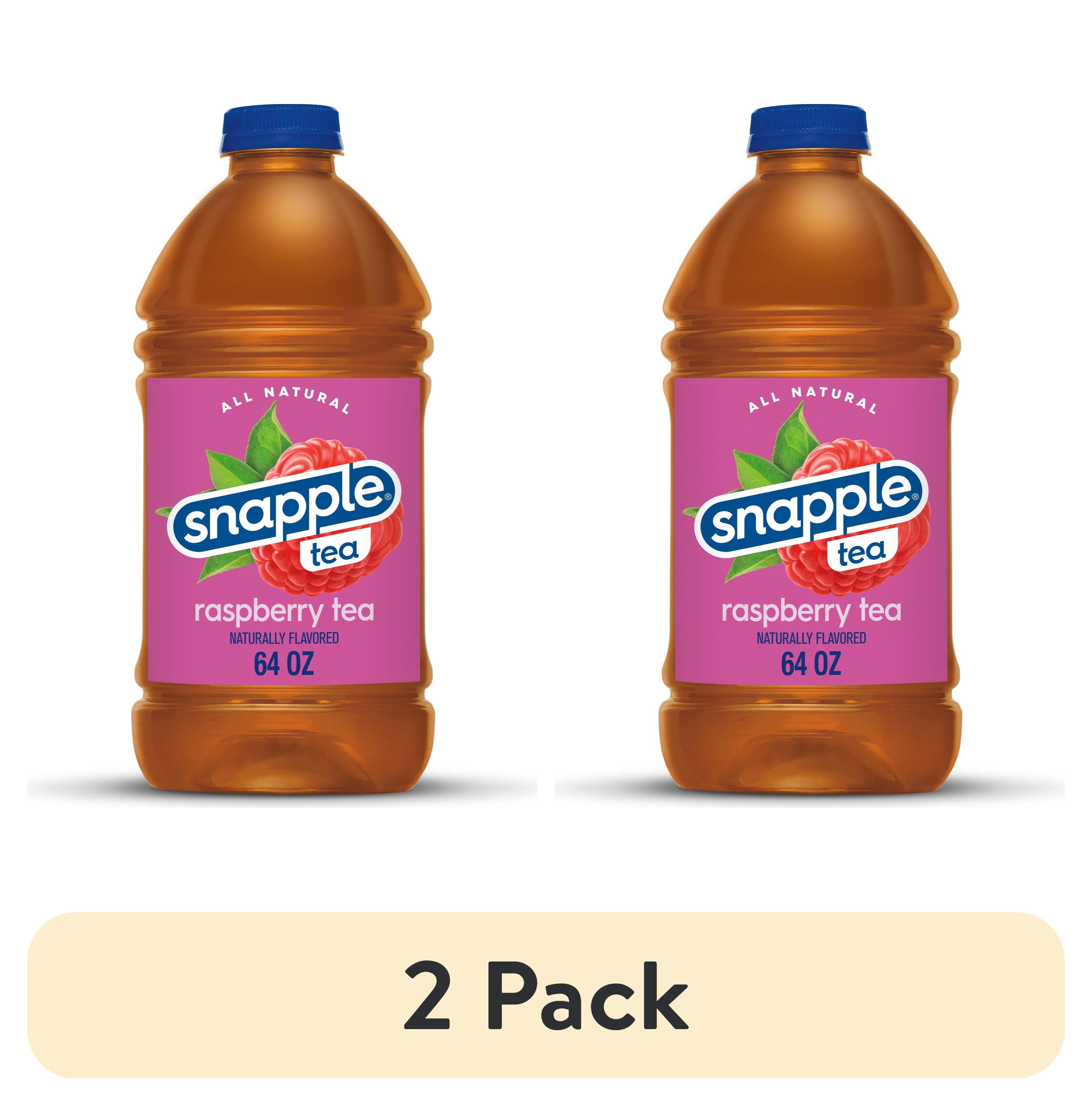 (2 pack) Snapple All Natural Raspberry, Iced Bottled Tea Drink, 64 fl ...