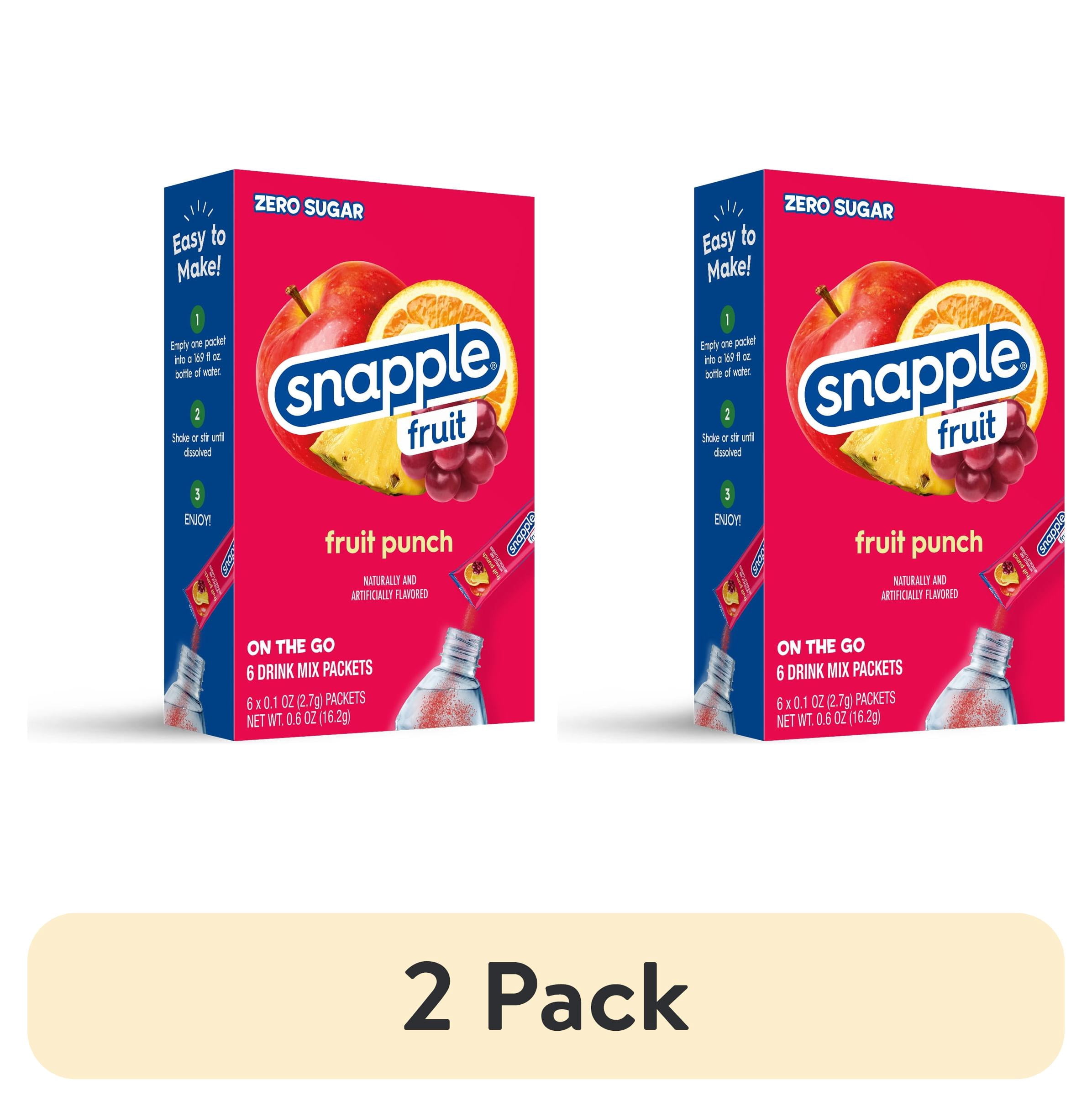 (2 pack) Snapple Fruit Punch Powdered Drink Mix, 6ct, on-the-go packets ...