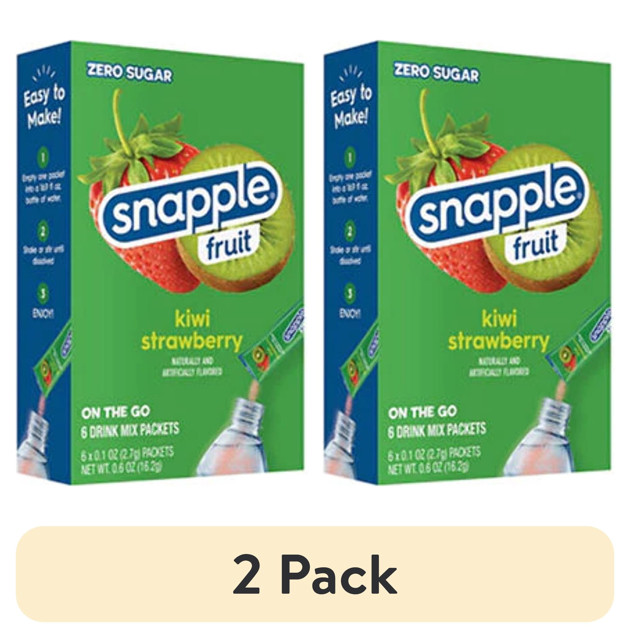 (2 pack) Snapple Kiwi Strawberry, Powdered Drink Mix, 6ct, on-the-go ...