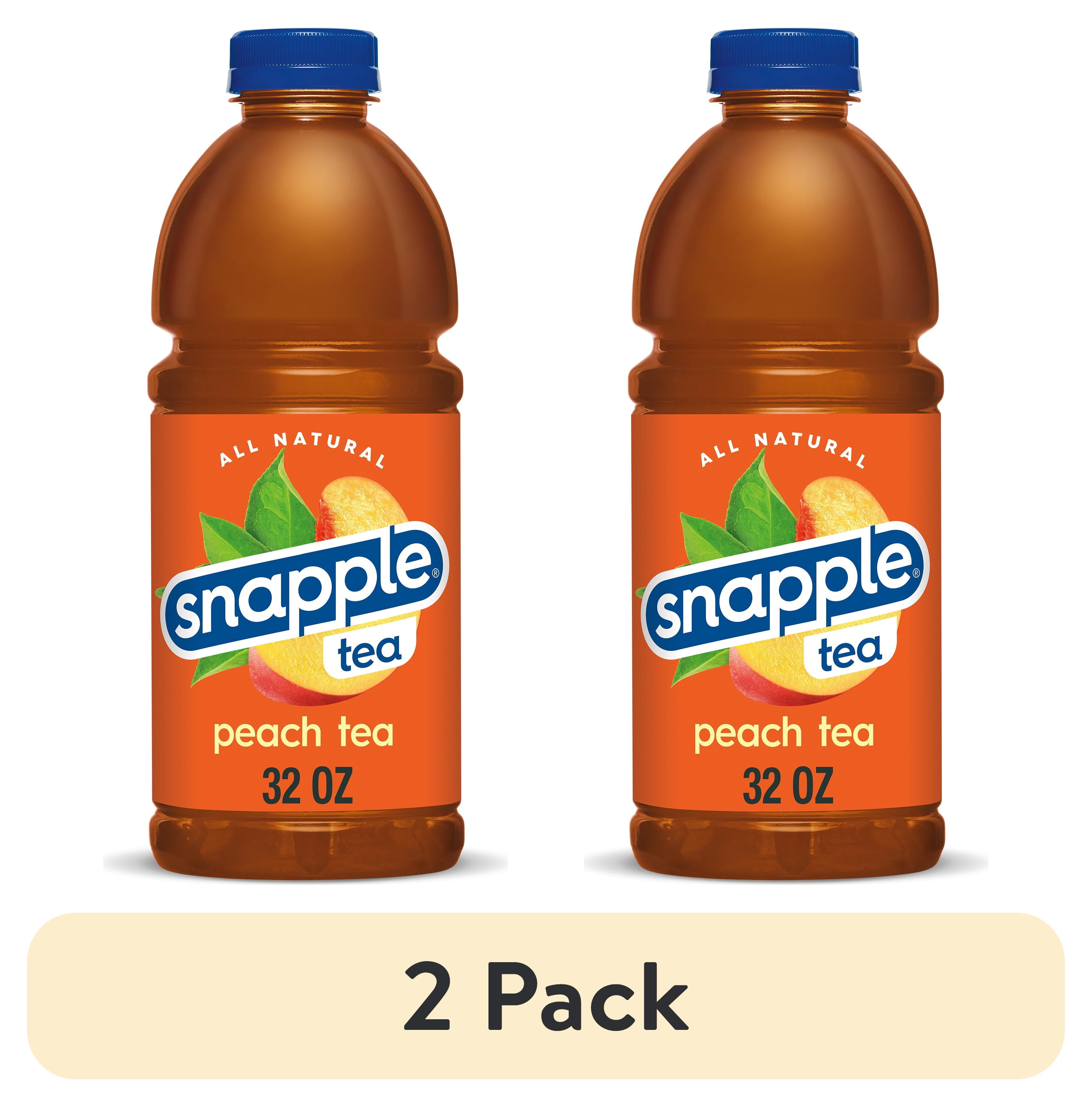 (2 pack) Snapple Natural Peach, Bottled Tea Drink, 32 fl oz - Walmart.com