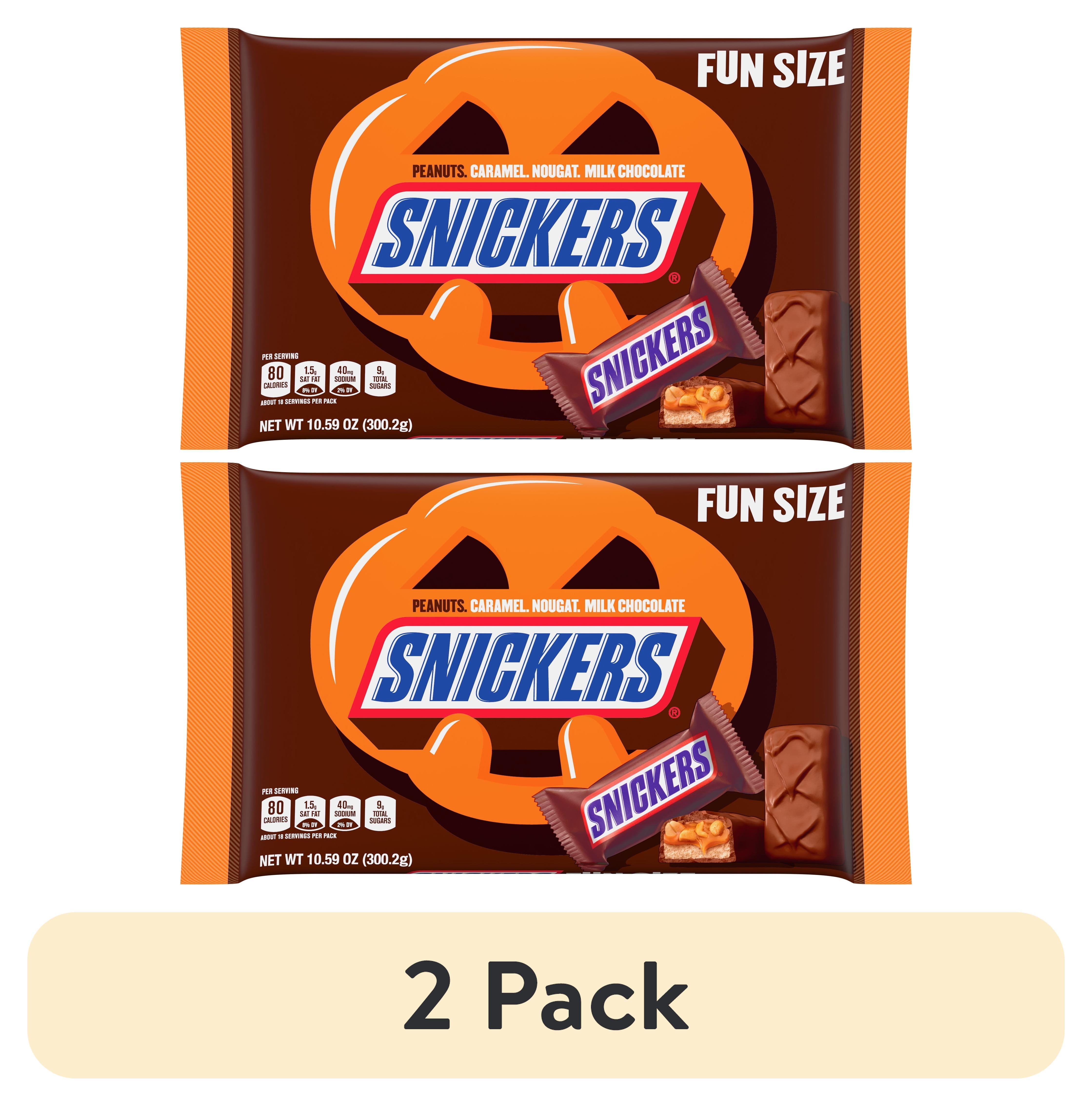 (2 pack) Snickers Fun Size Halloween Chocolate Candy Bars, 10.59 oz Bag ...