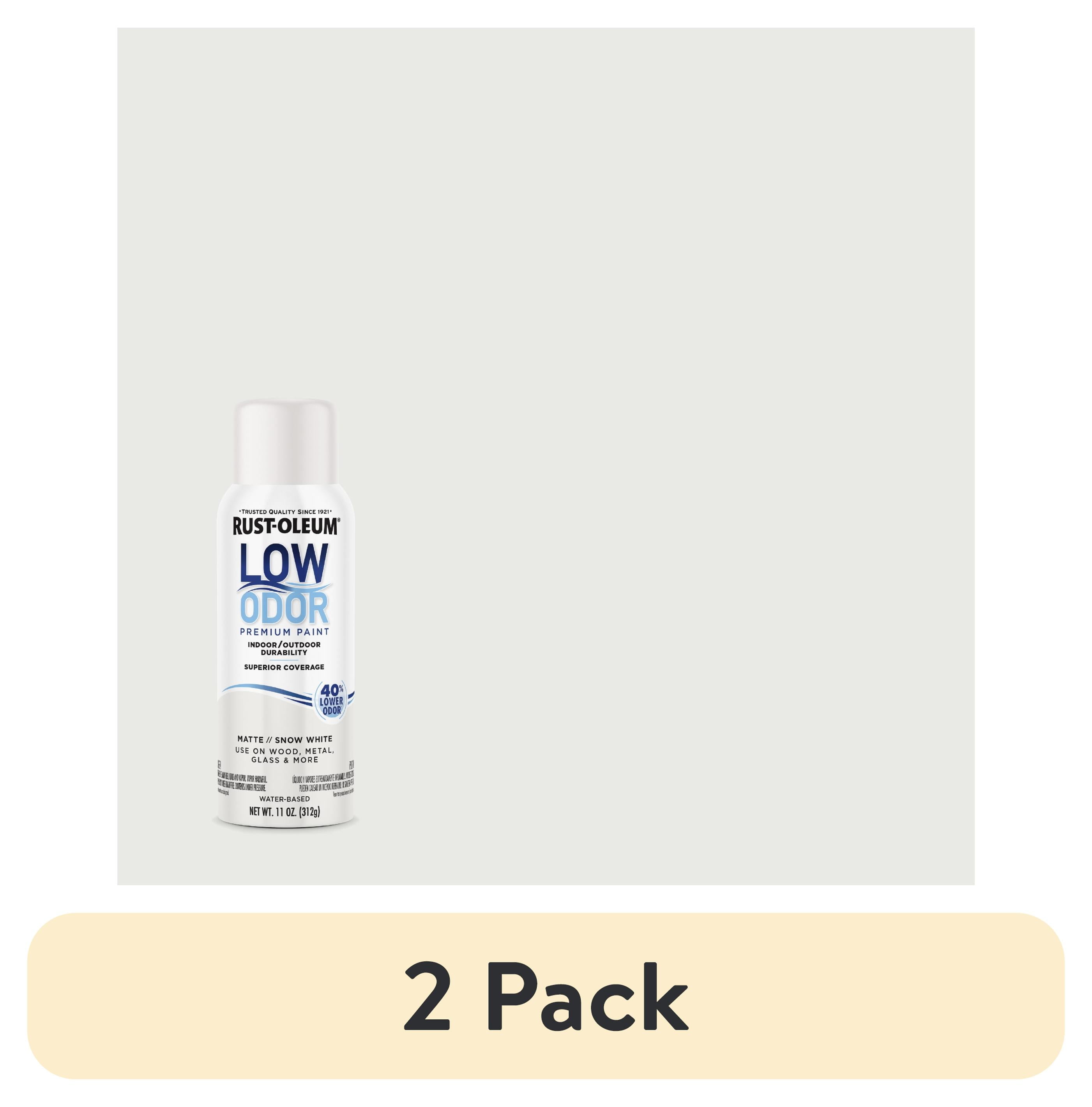 (2 pack) Snow White, Rust-Oleum Low Odor Premium Matte Spray Paint- 11 ...