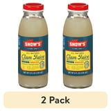(2 pack) Snow's All Natural Clam Juice, Gluten Free, Shelf Stable Glass ...