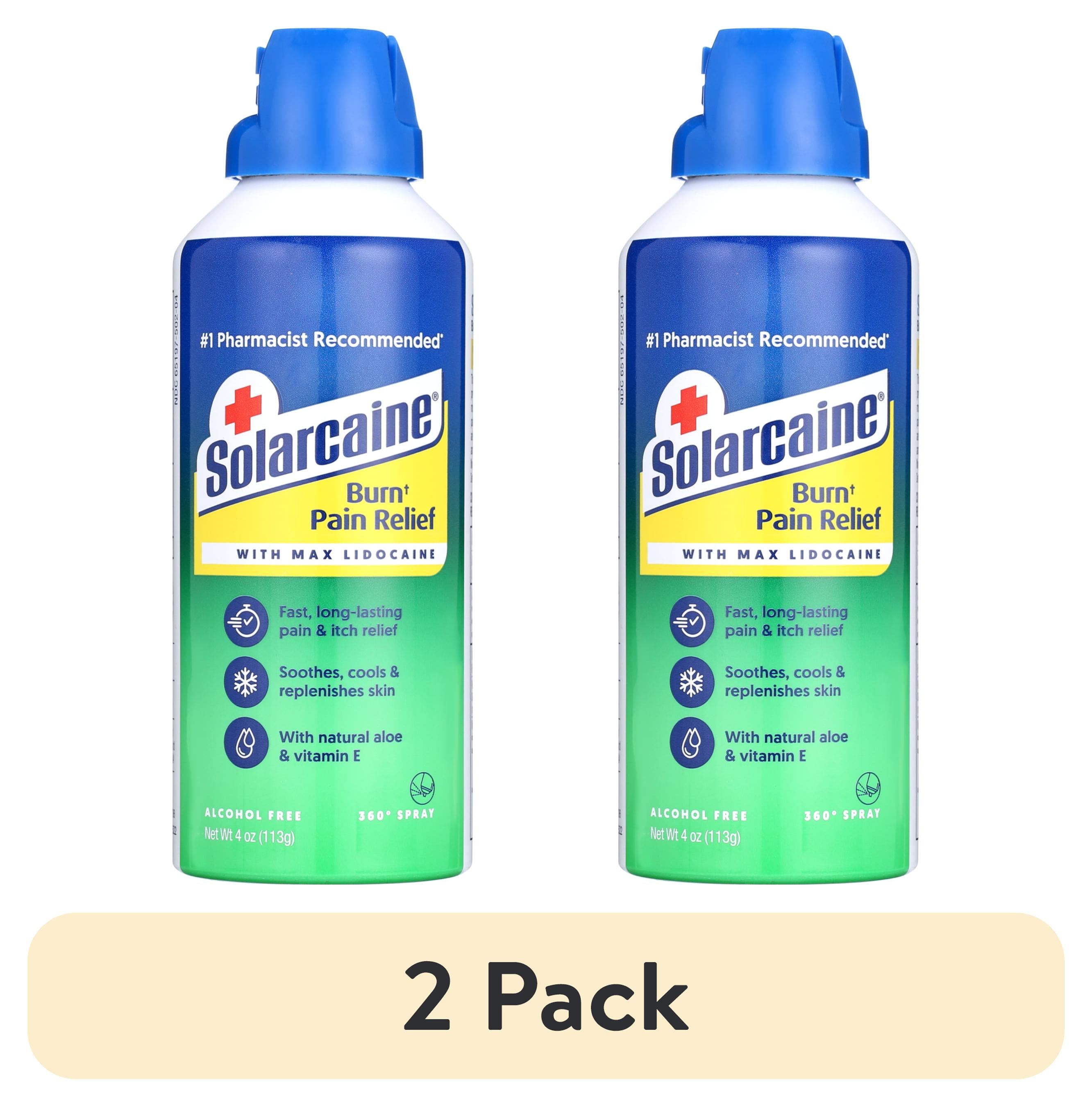 (2 pack) Solarcaine Cool Aloe Sunburn Relief Spray with Lidocaine to ...