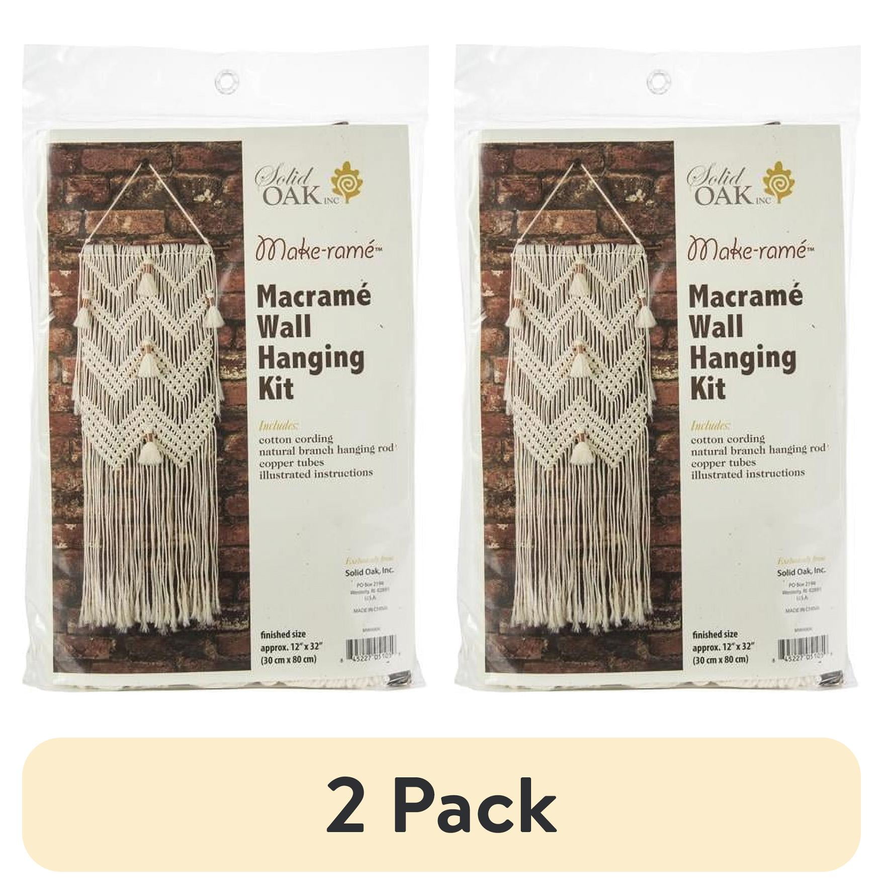 (2 pack) Solid Oak Macrame Wall Hanging Kit-Chevrons & Tassels - Walmart.com