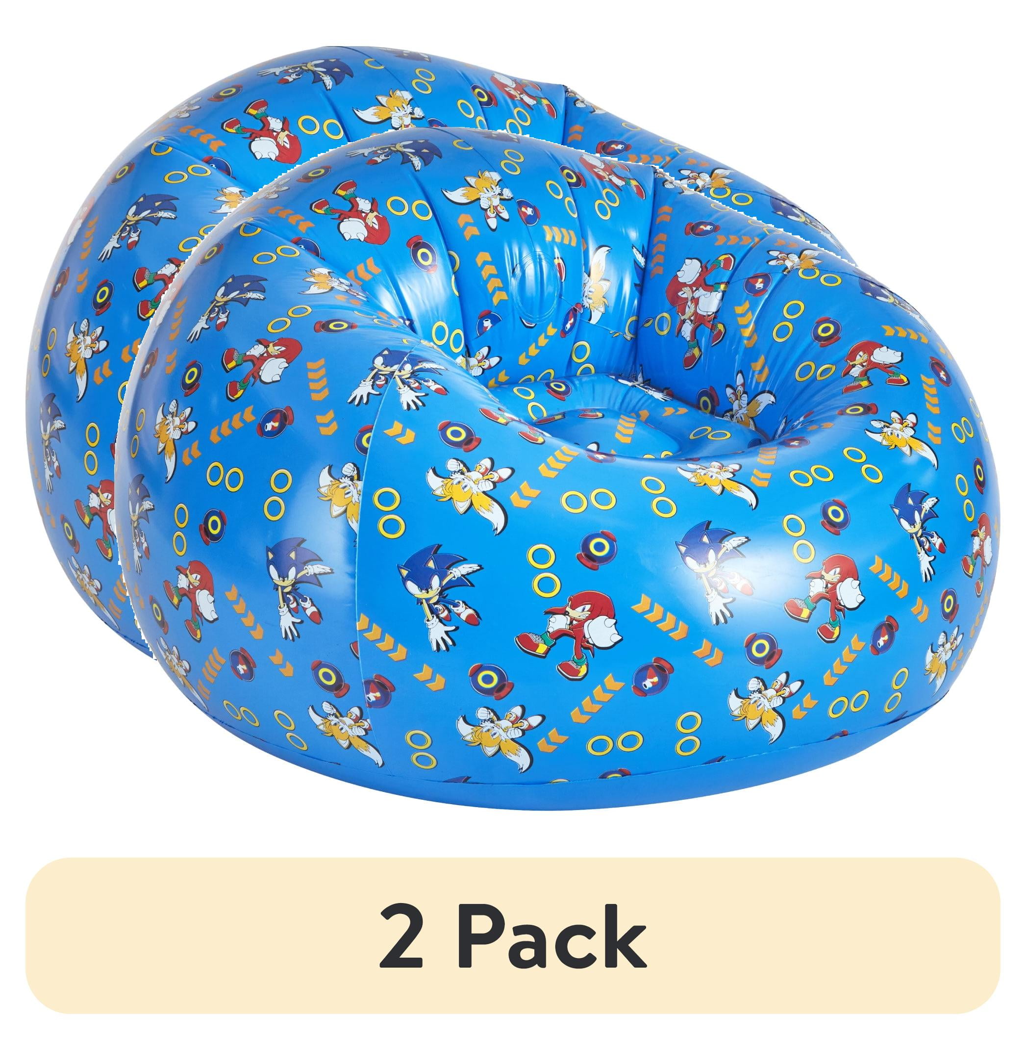 (2 pack) Sonic Kids Inflatable Gaming Chair, Blue - Walmart.com