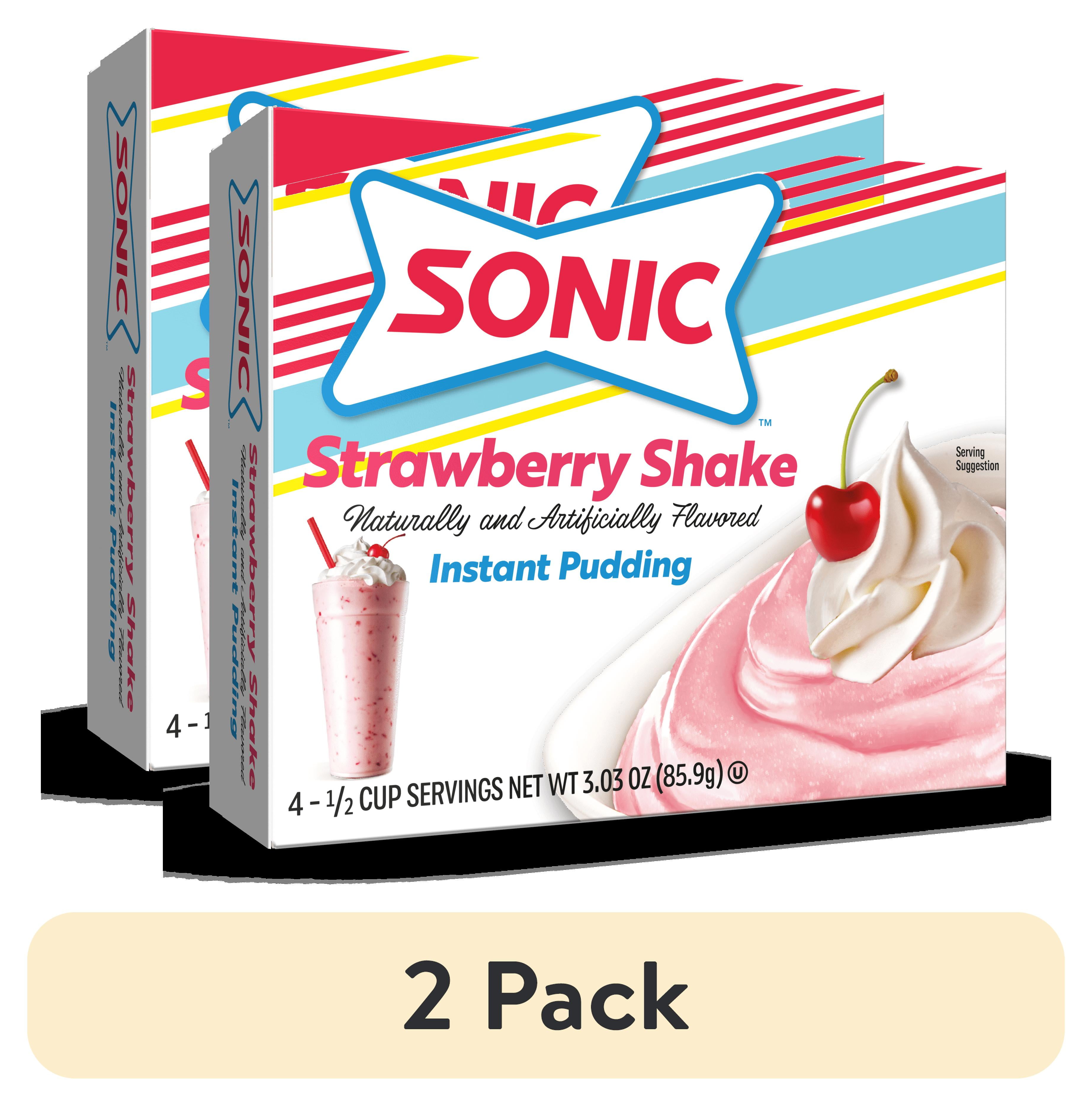 (2 pack) Sonic Strawberry Shake Instant Pudding Mix, 4 Servings, 3.03 ...