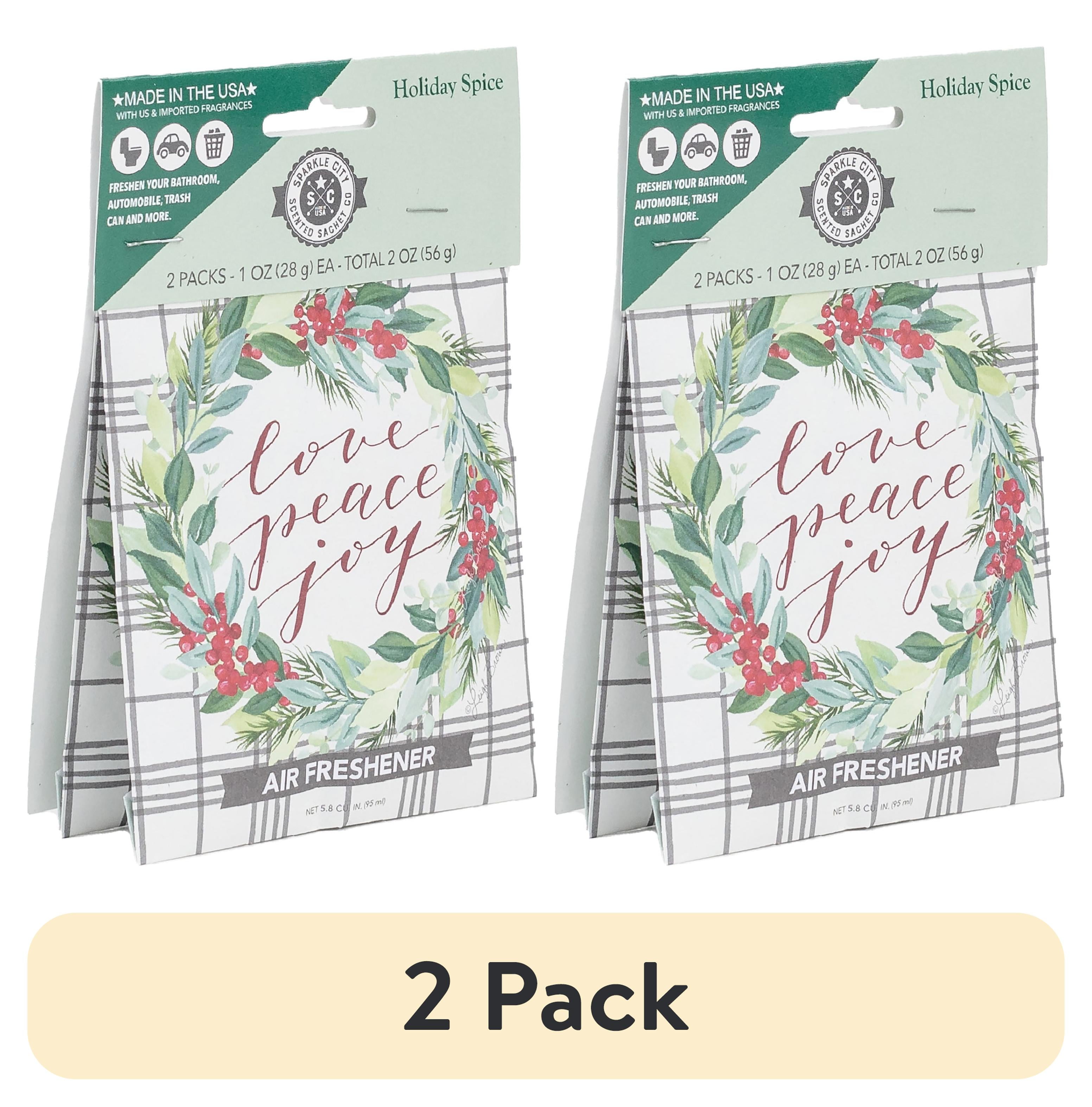 (2 pack) Sparkle City Scented Sachet 2 Pack, Love Peace Joy Wreath ...