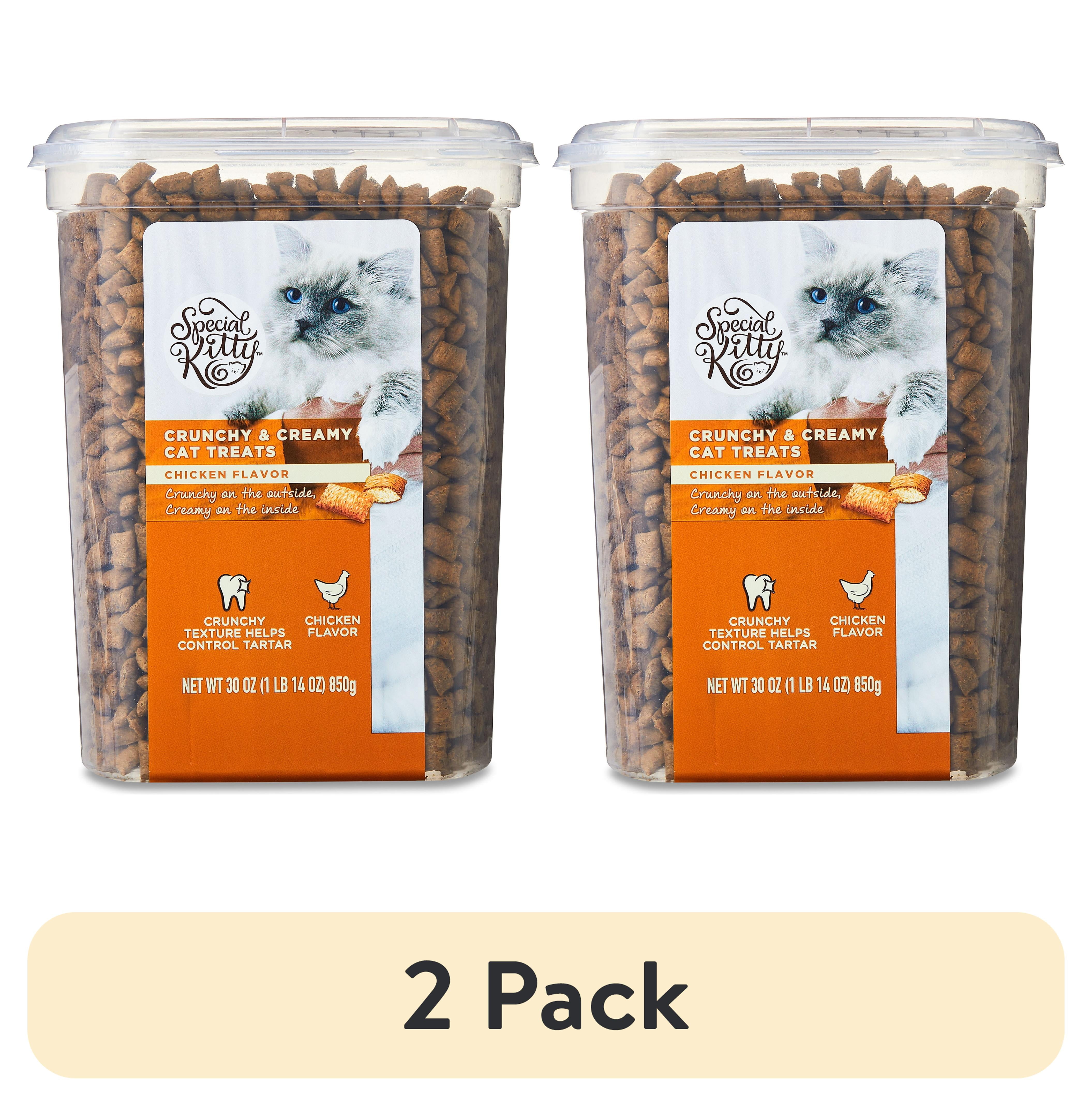 (2 pack) Special Kitty Crunchy & Creamy Dry Cat Treats, Chicken Flavor ...