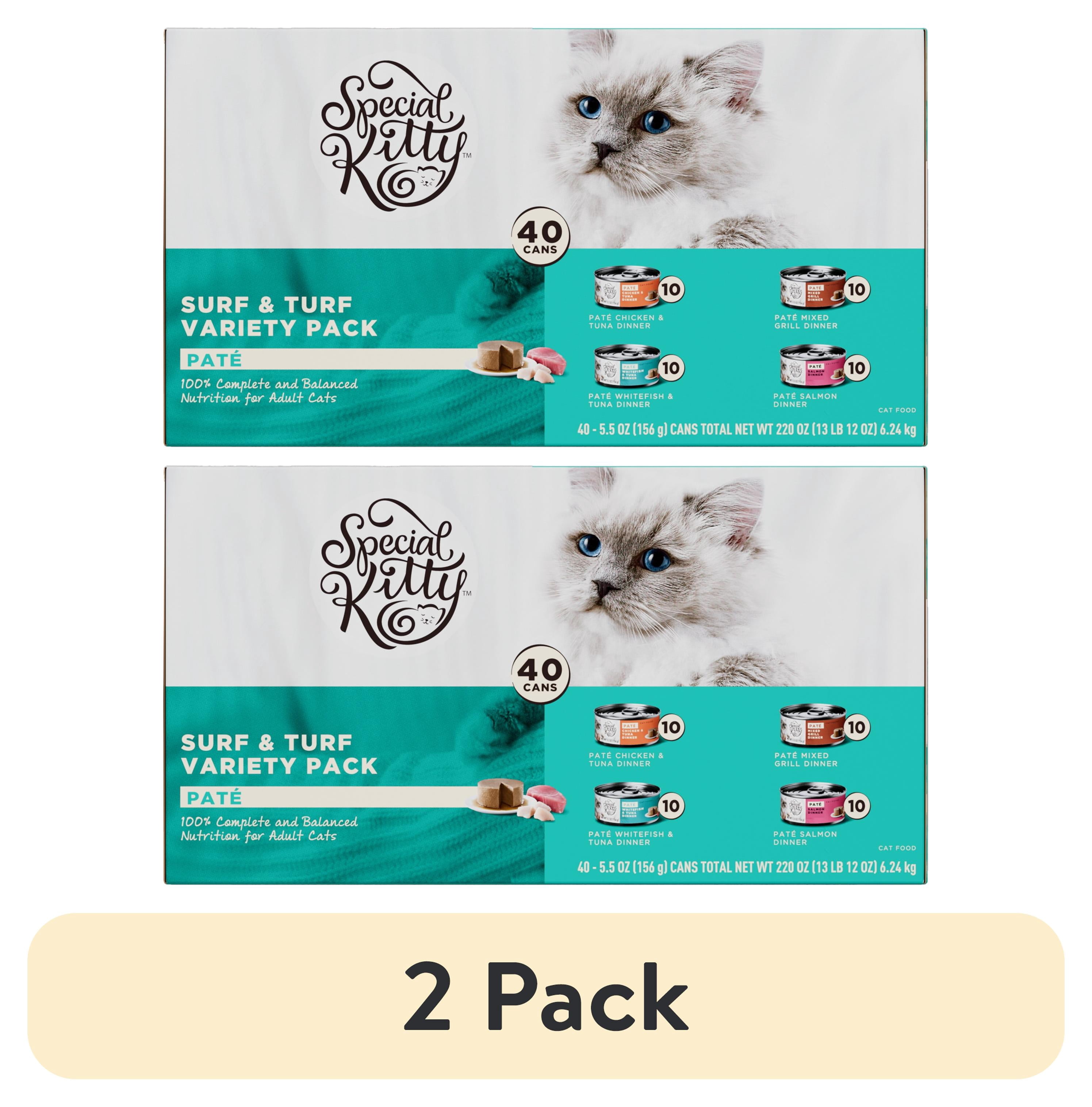 (2 pack) Special Kitty Surf & Turf Pate Wet Cat Food Variety Pack, 5.5 ...