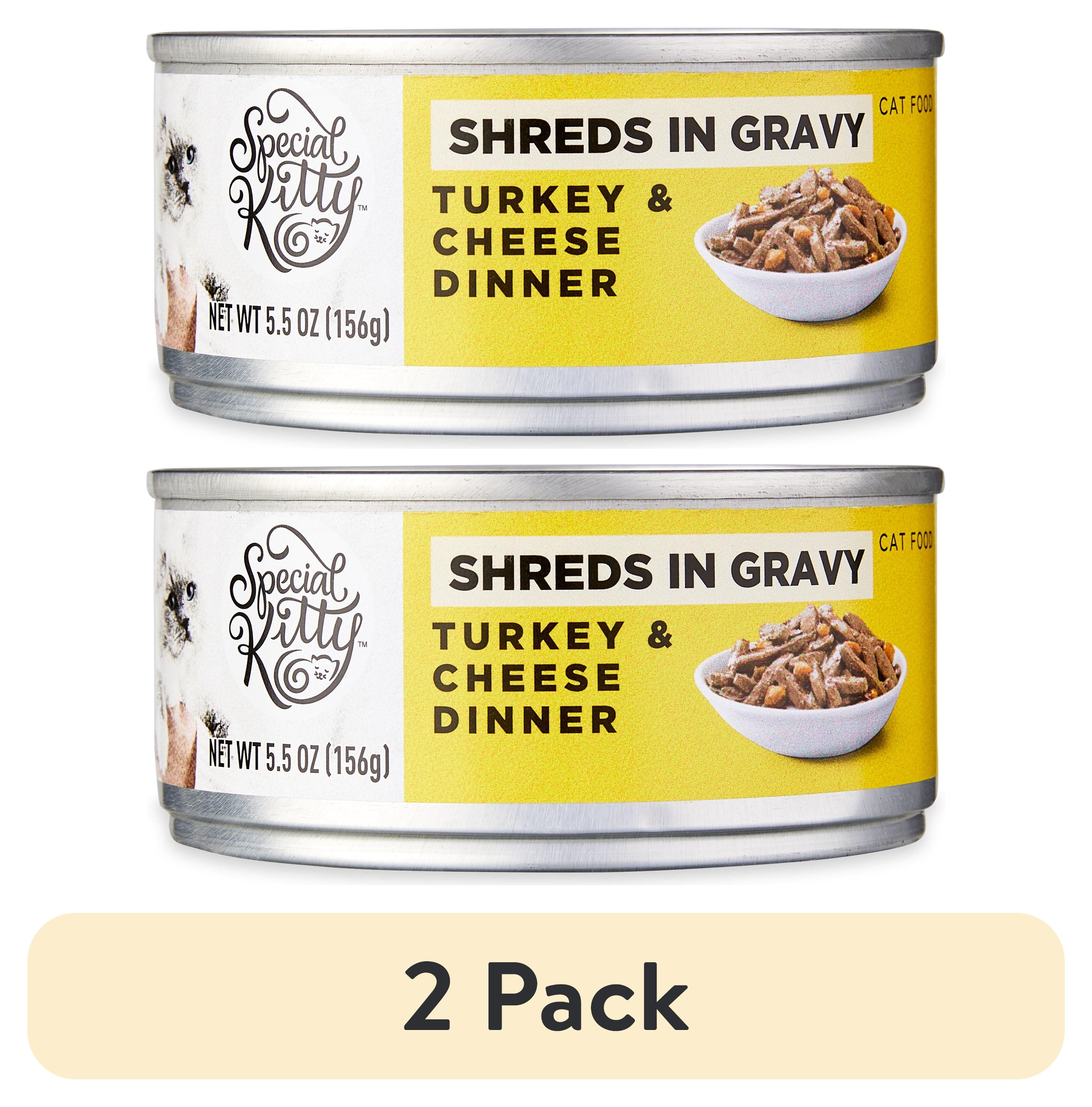 (2 pack) Special Kitty Turkey & Cheese Dinner Shreds in Gravy Wet Cat ...