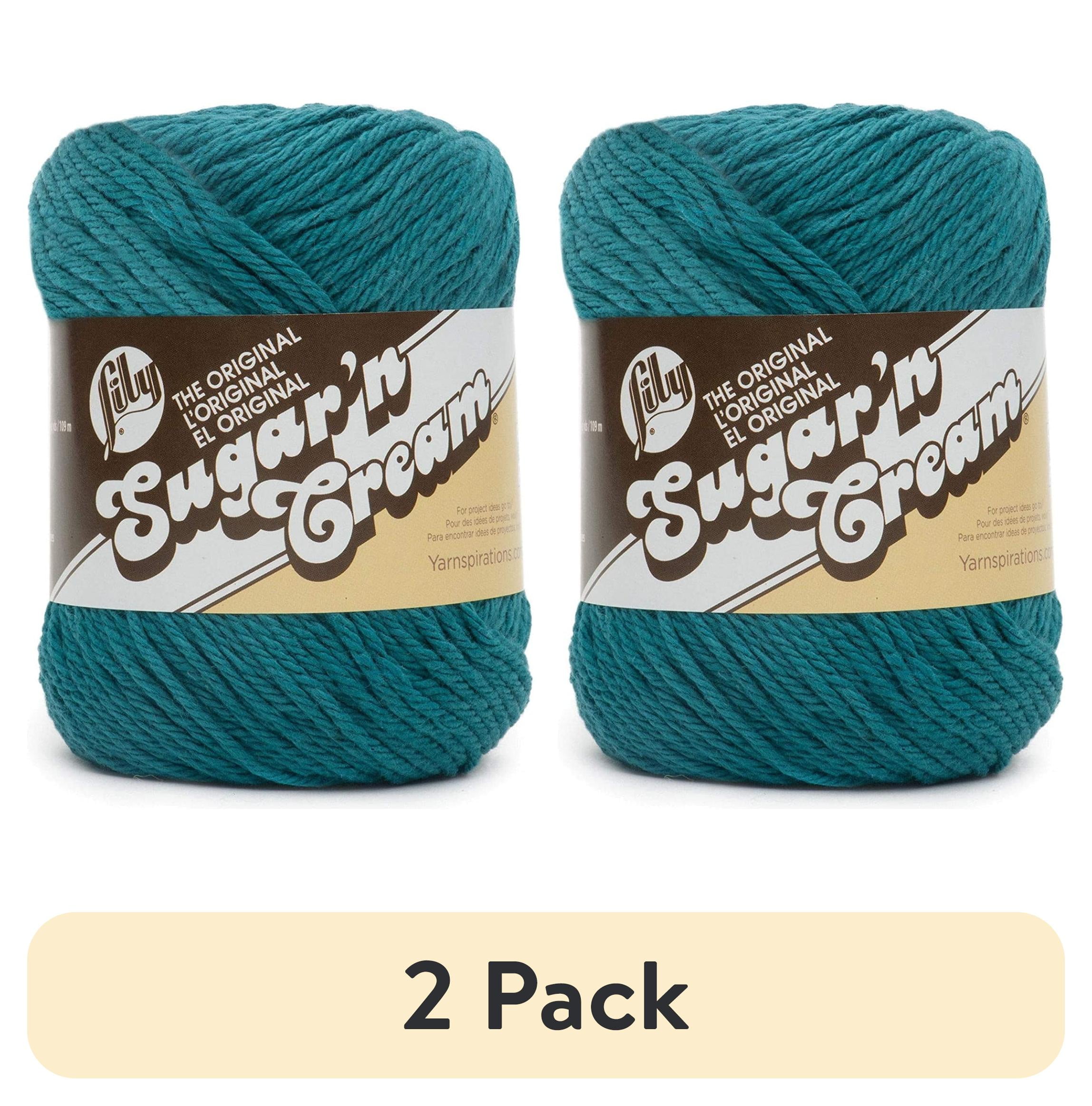 (2 pack) Spinrite Lily Sugar'n Cream Yarn, Solids Super Size - Teal ...